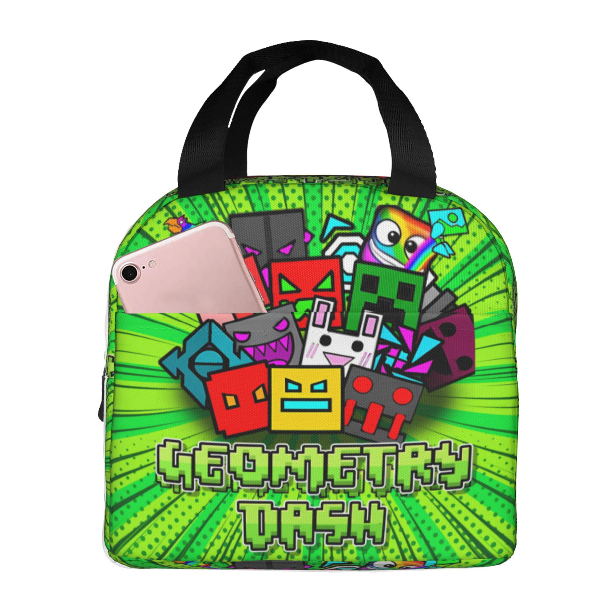 Geometry Dash Lunch Bag Lunch Bag Tote Bag Insulated Lunch Box Picnic ...