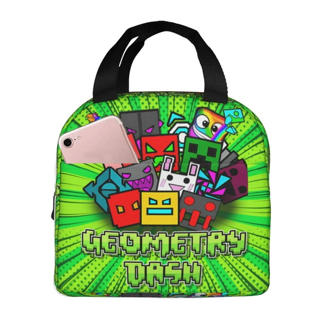 Geometry Dash Lunch Bag Lunch Bag Tote Bag Insulated Lunch Box Picnic ...