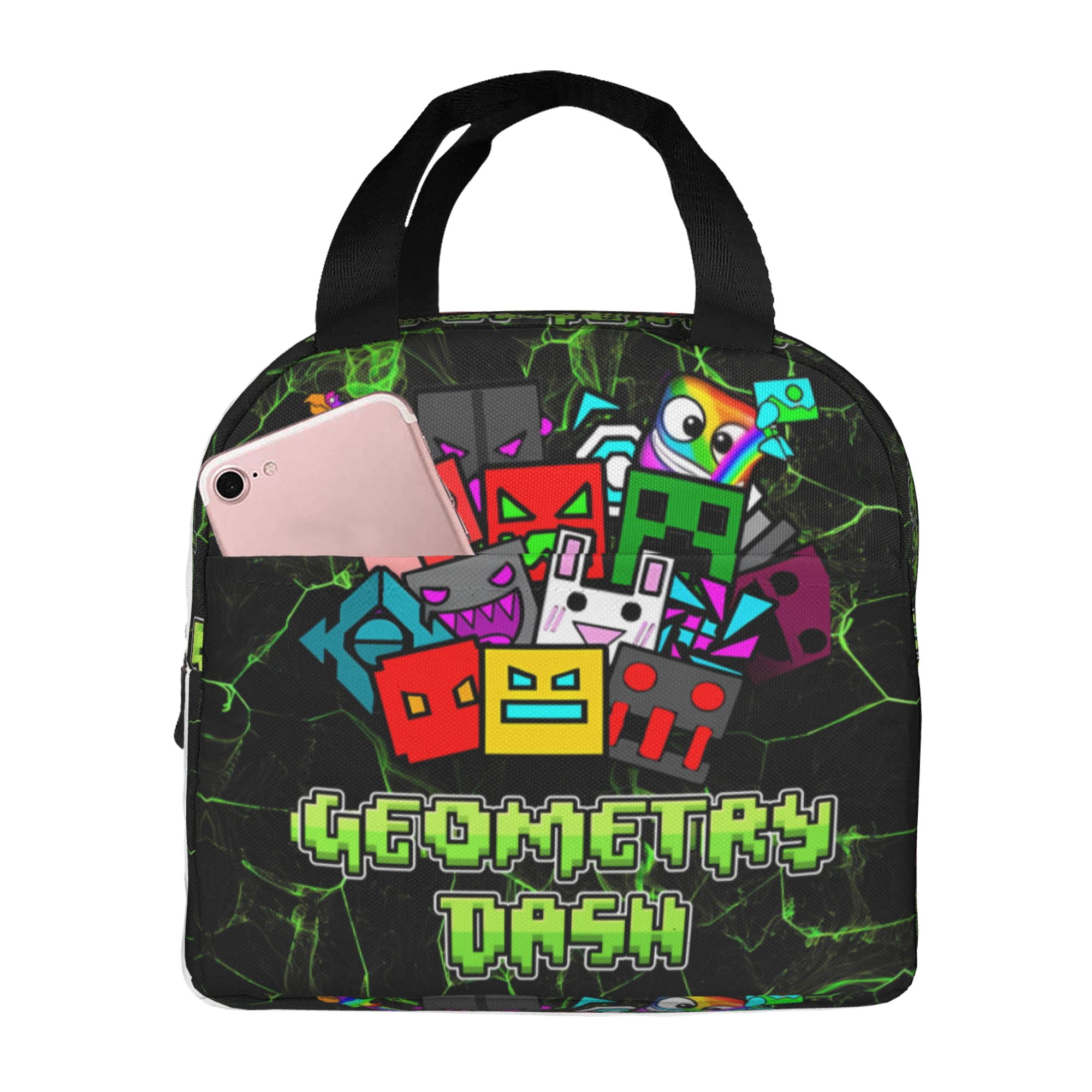 Geometry Dash Lunch Bag Lunch Bag Tote Bag Insulated Lunch Box Picnic ...