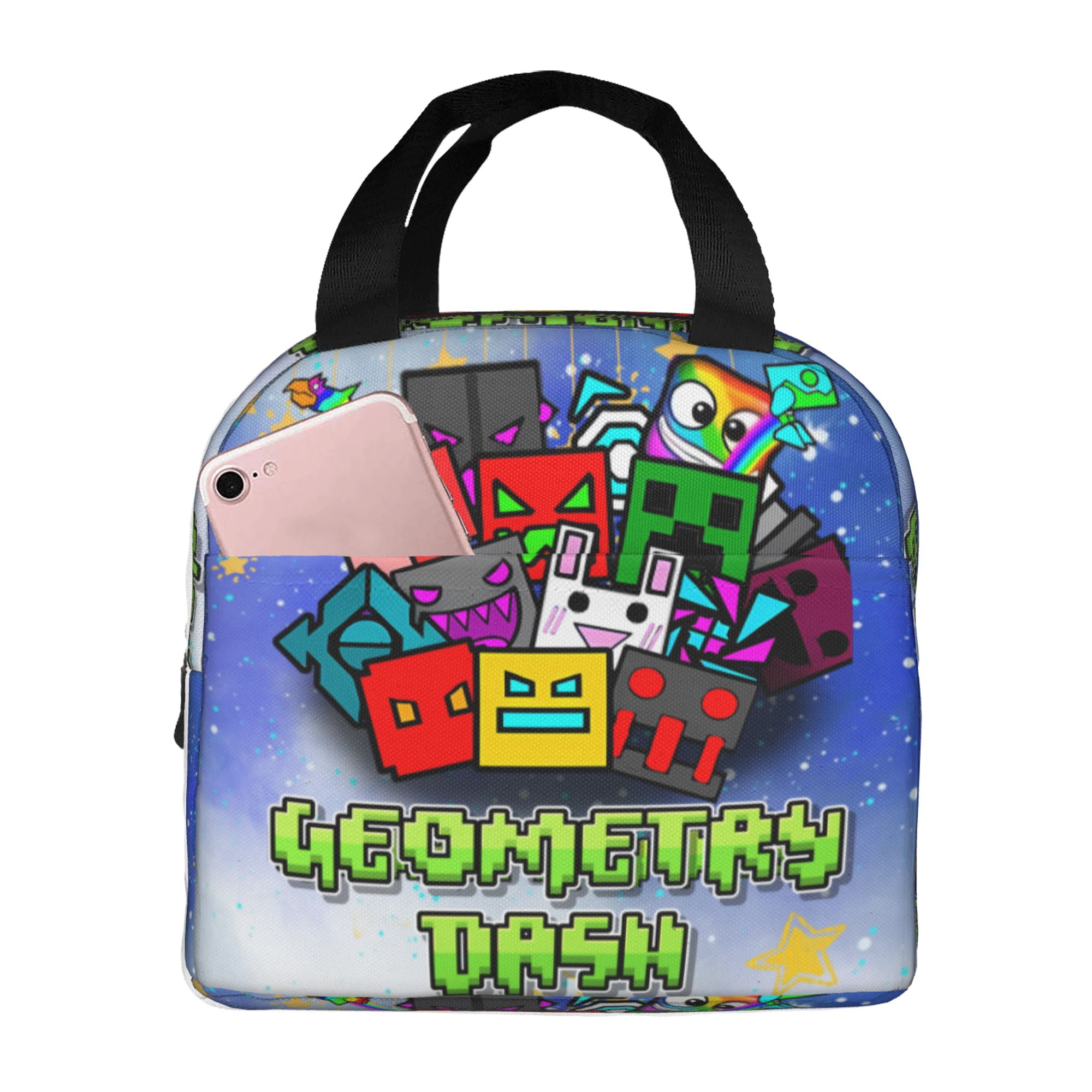 Geometry Dash Lunch Bag Lunch Bag Tote Bag Insulated Lunch Box Picnic ...