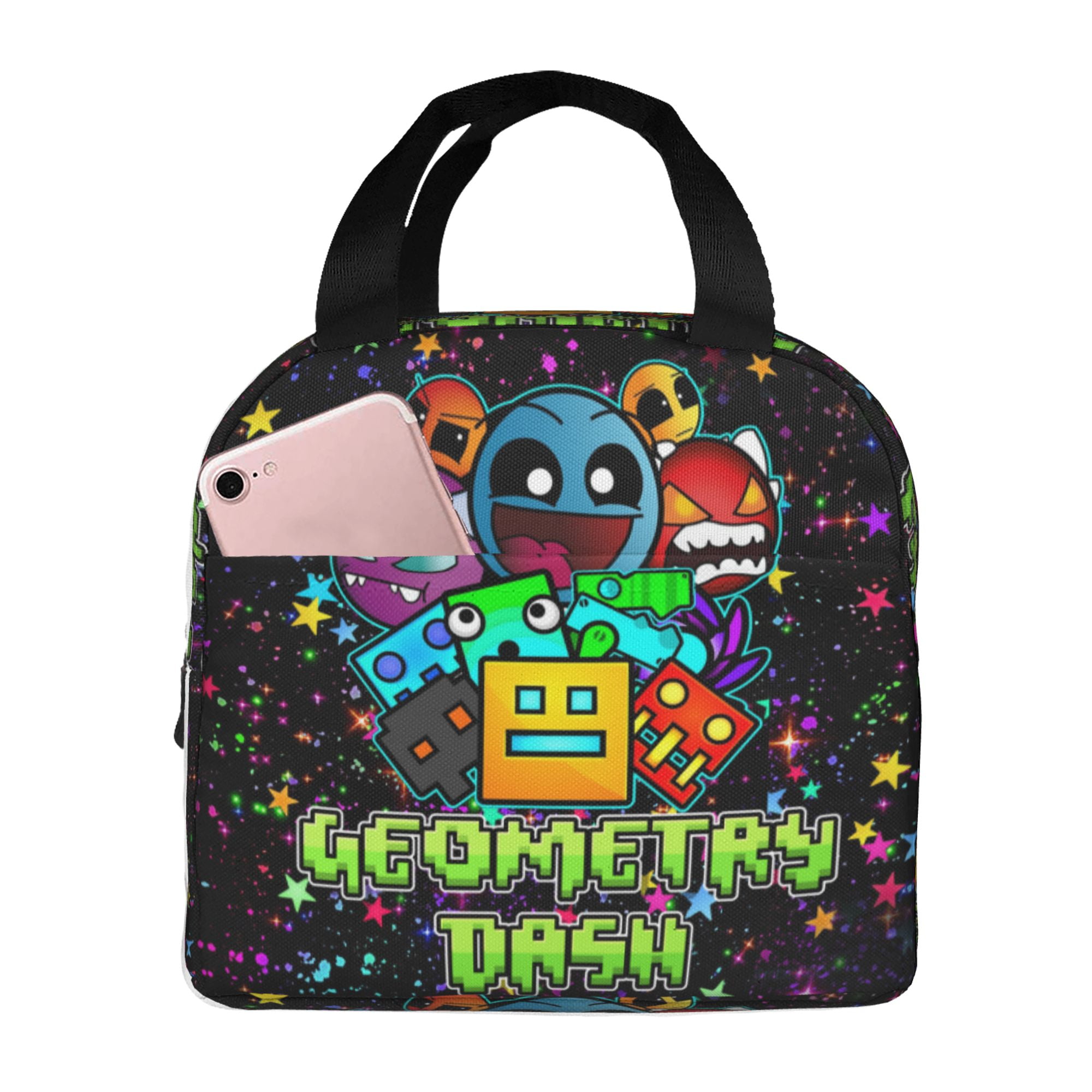 Geometry Dash Lunch Bag Lunch Bag Tote Bag Insulated Lunch Box Picnic Beach Fishing Work ...