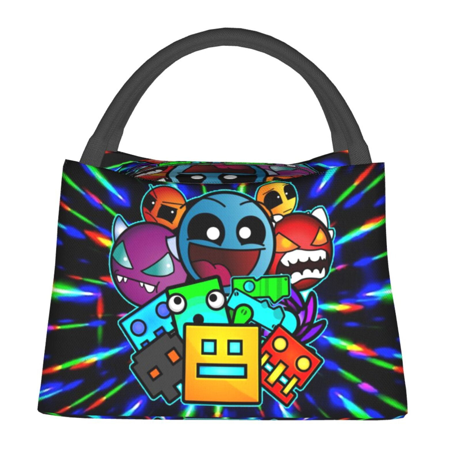 Geometry Dash Lunch Bag Portable Reusable Tote Bag Lunch Box Insulated ...