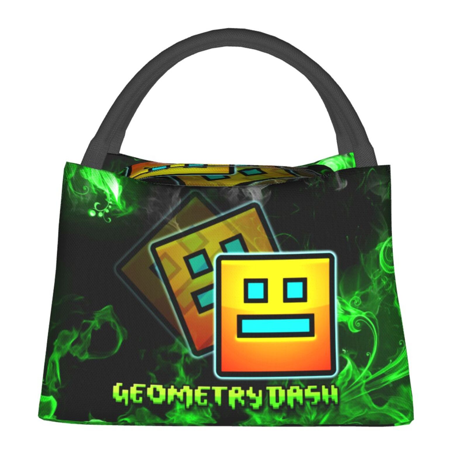 Geometry Dash Lunch Bag Portable Reusable Tote Bag Lunch Box Insulated ...