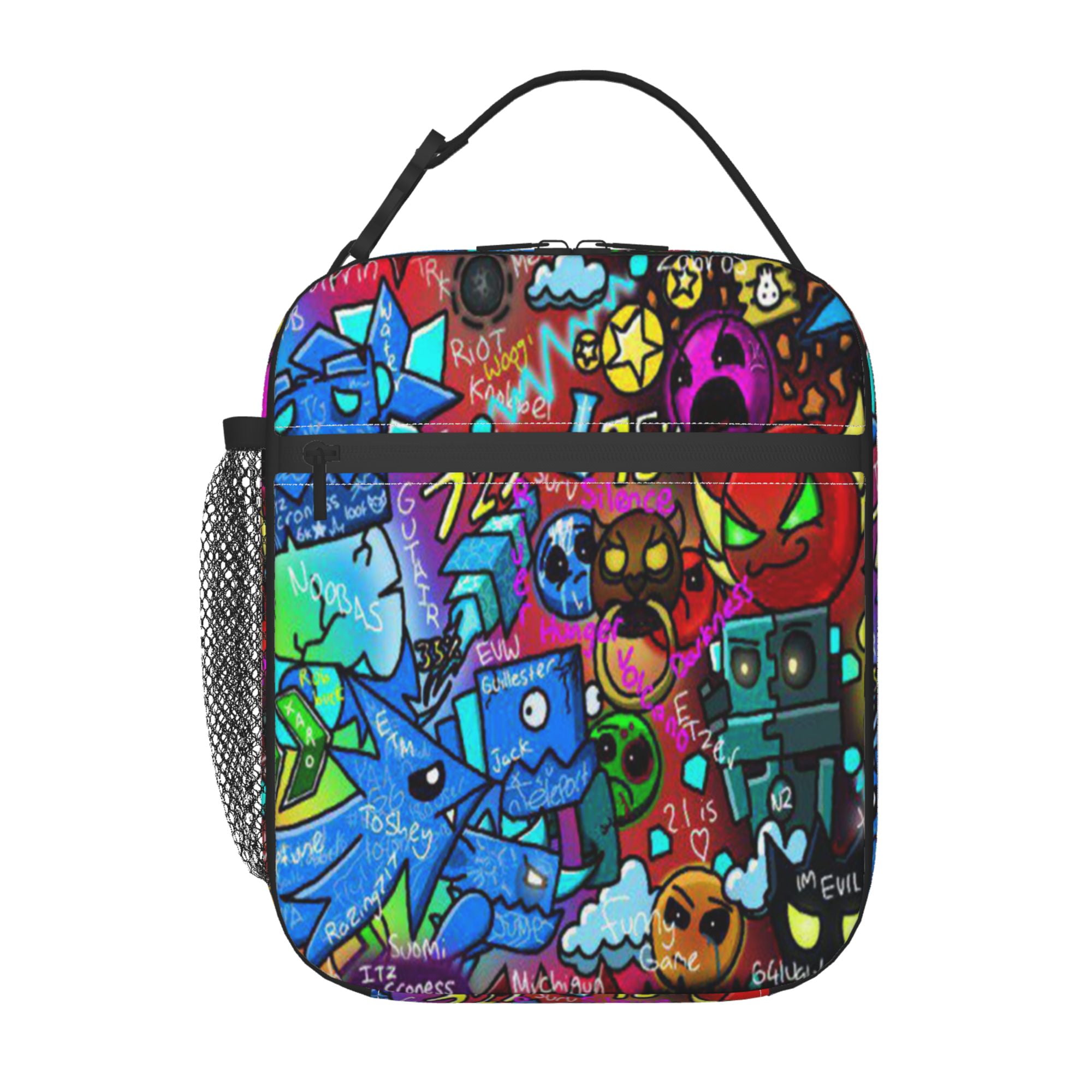 Geometry Dash Lunch Bag Portable Tote Bag Insulated Lunch Box Picnic ...