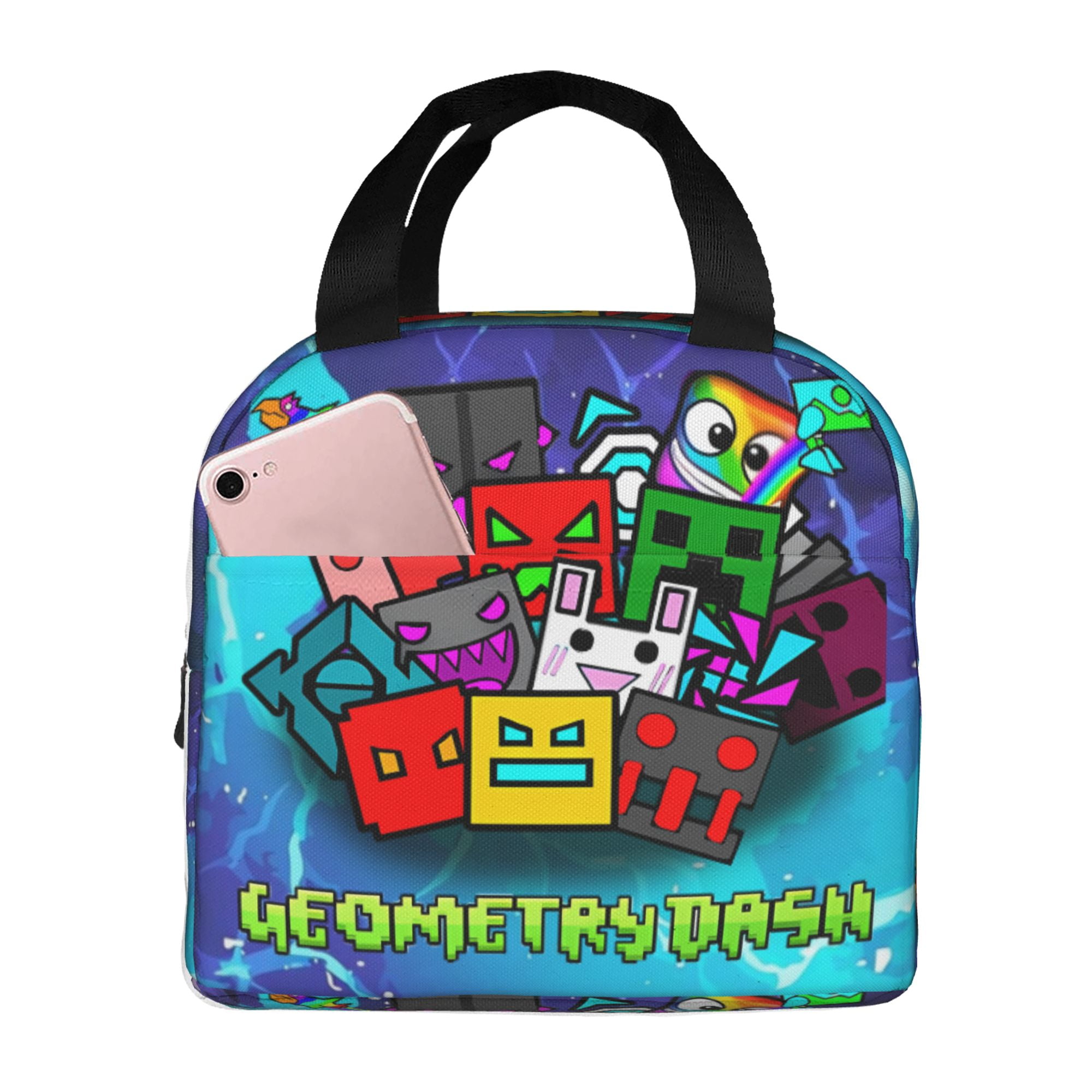 Geometry Dash Lunch Bag Tote Bag Insulated Lunch Box Picnic Beach Fishing Work - Walmart.com