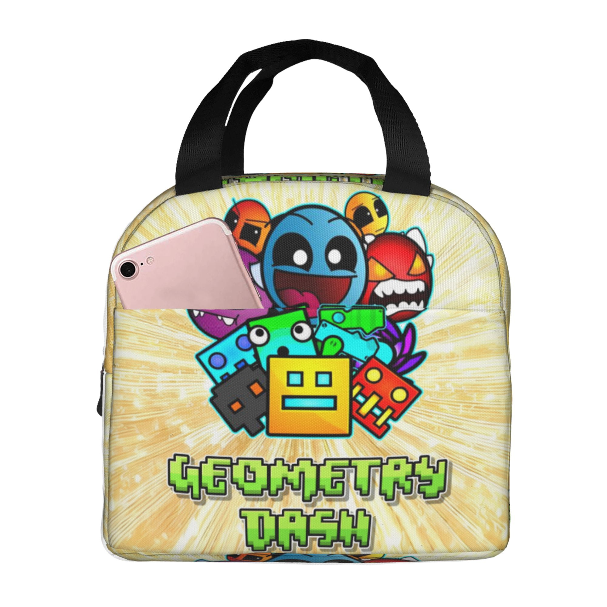 Geometry Dash Lunch Bag Tote Bag Insulated Lunch Box Picnic Beach Fishing Work - Walmart.com
