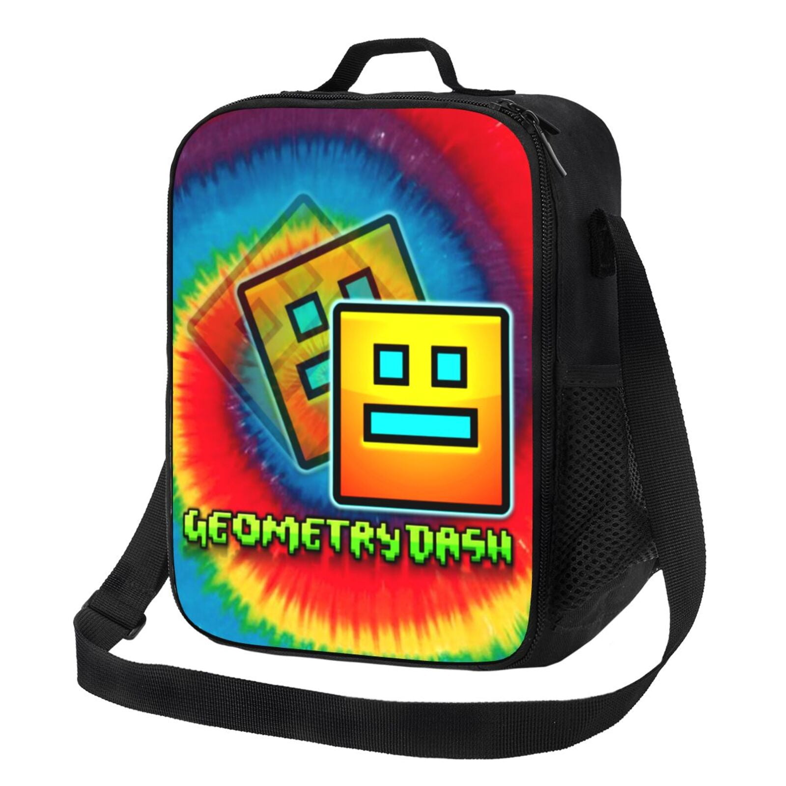 Geometry Dash Lunch Bags Insulated Lunch Box Container Adjustable Cooler Tote Bag Shoulder Bag ...