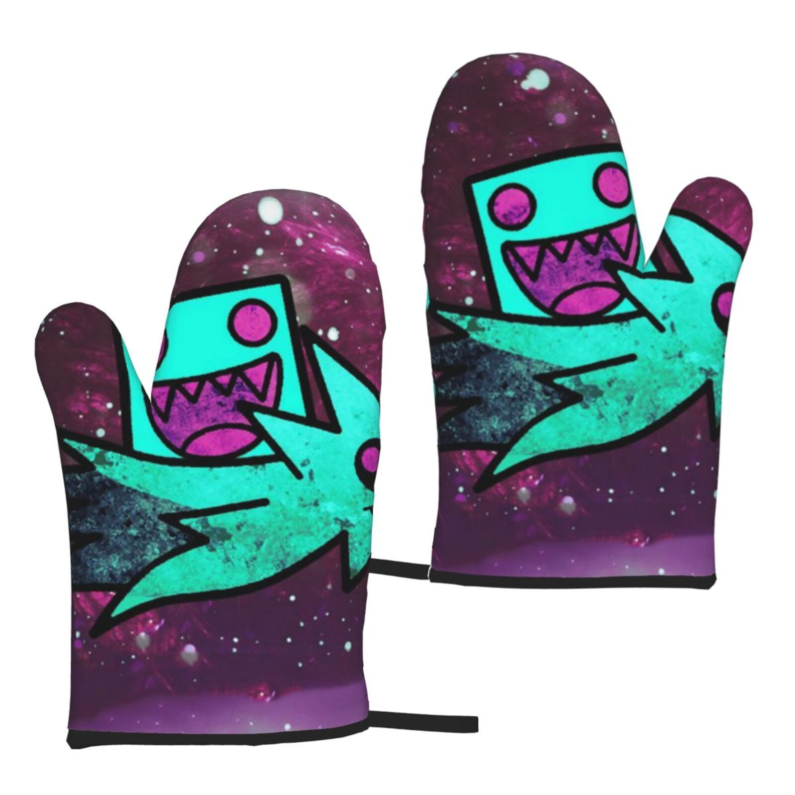 Geometry Dash Oven Mitts Scald-Proof Gloves Heat Resistant Oven Gloves ...