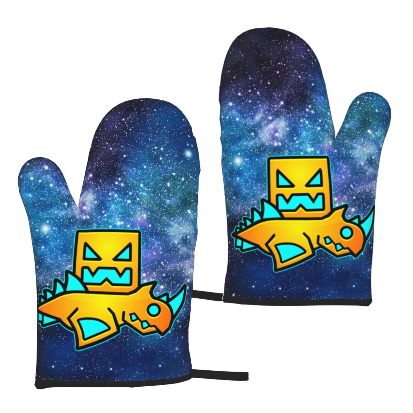 Geometry Dash Oven Mitts Scald-Proof Gloves Heat Resistant Oven Gloves ...
