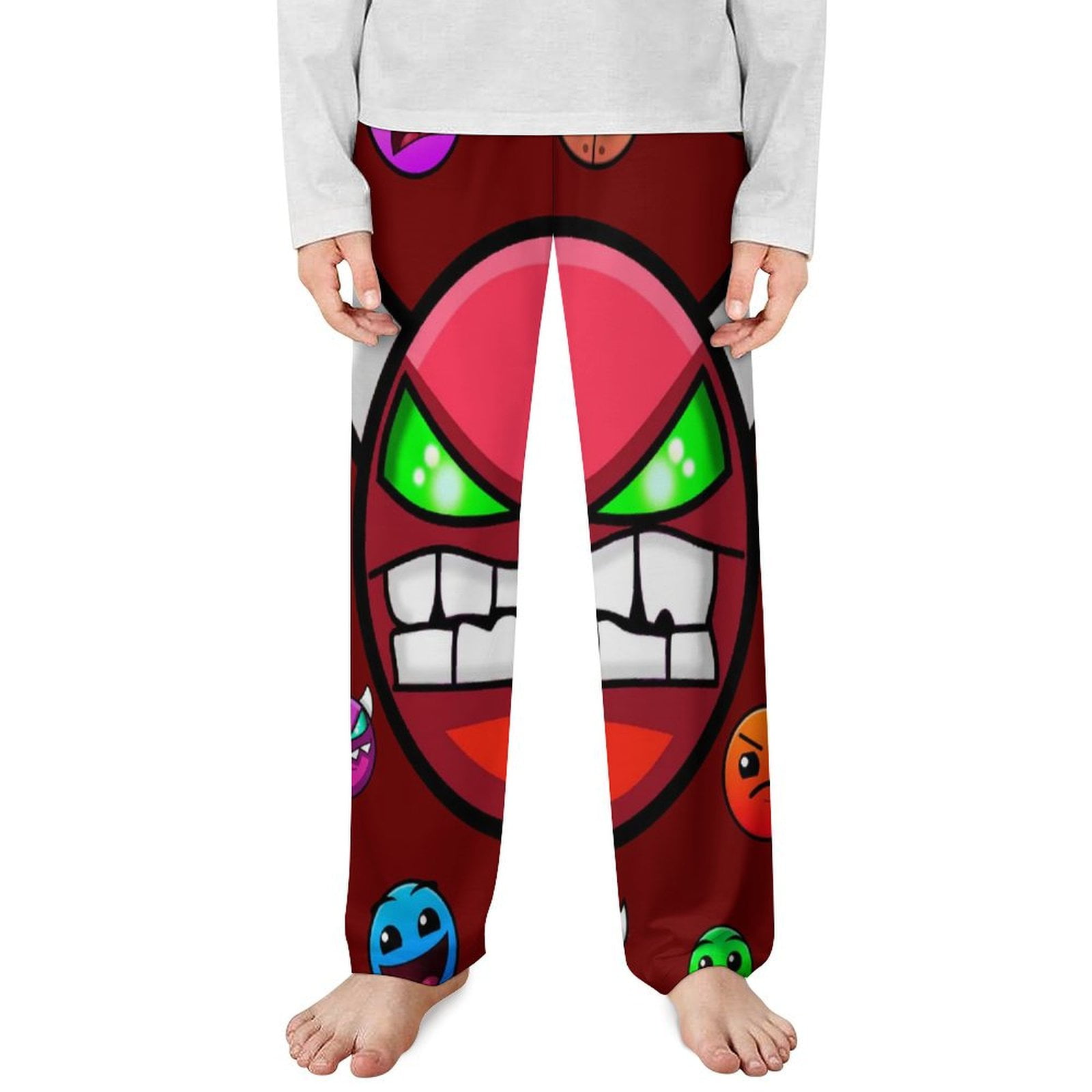Geometry Dash Pajamas Bottom Cartoon PJS Pants Sleepwear for Boys Girls ...