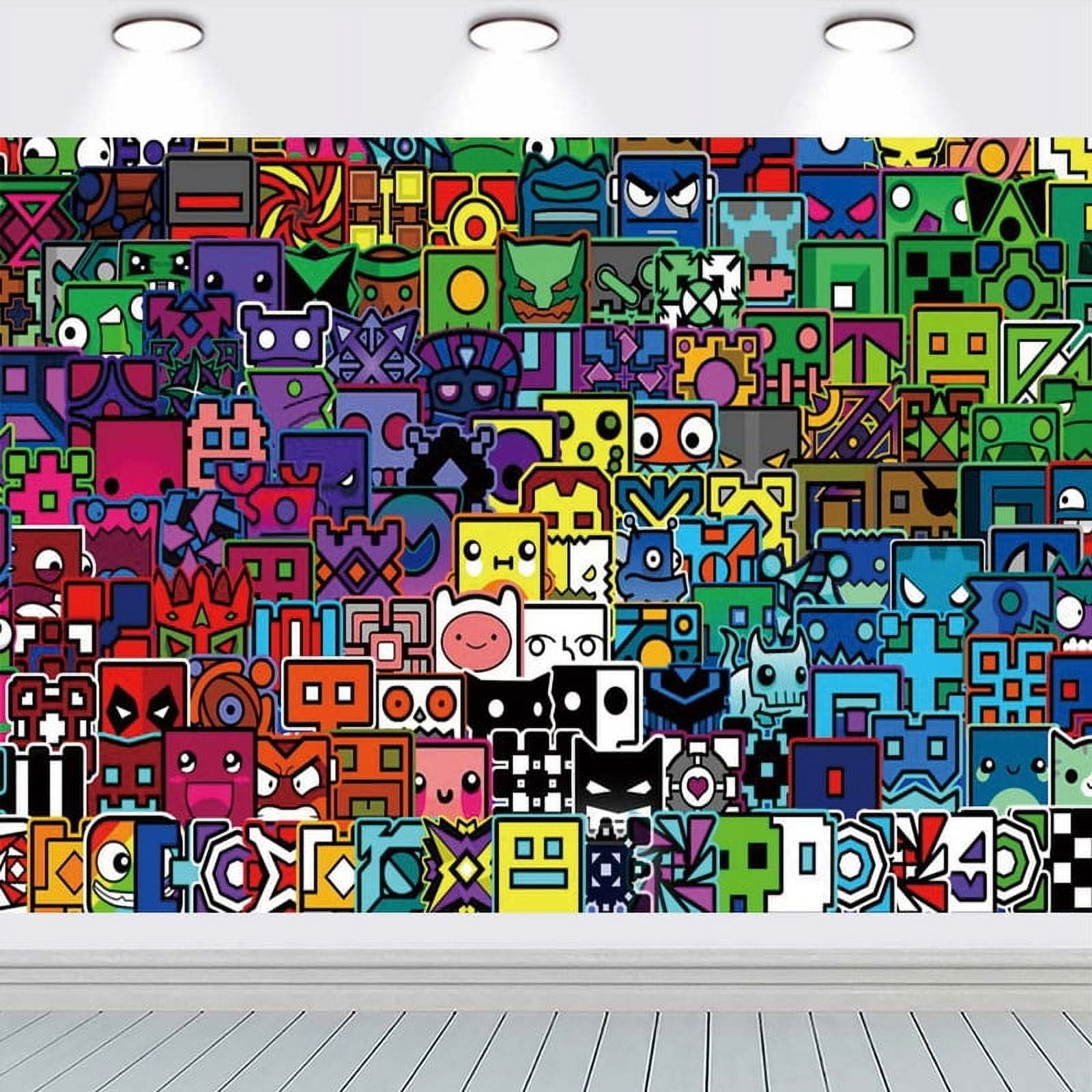 Geometry Dash Party Supplies Backdrop Banner Poster Birthday ...