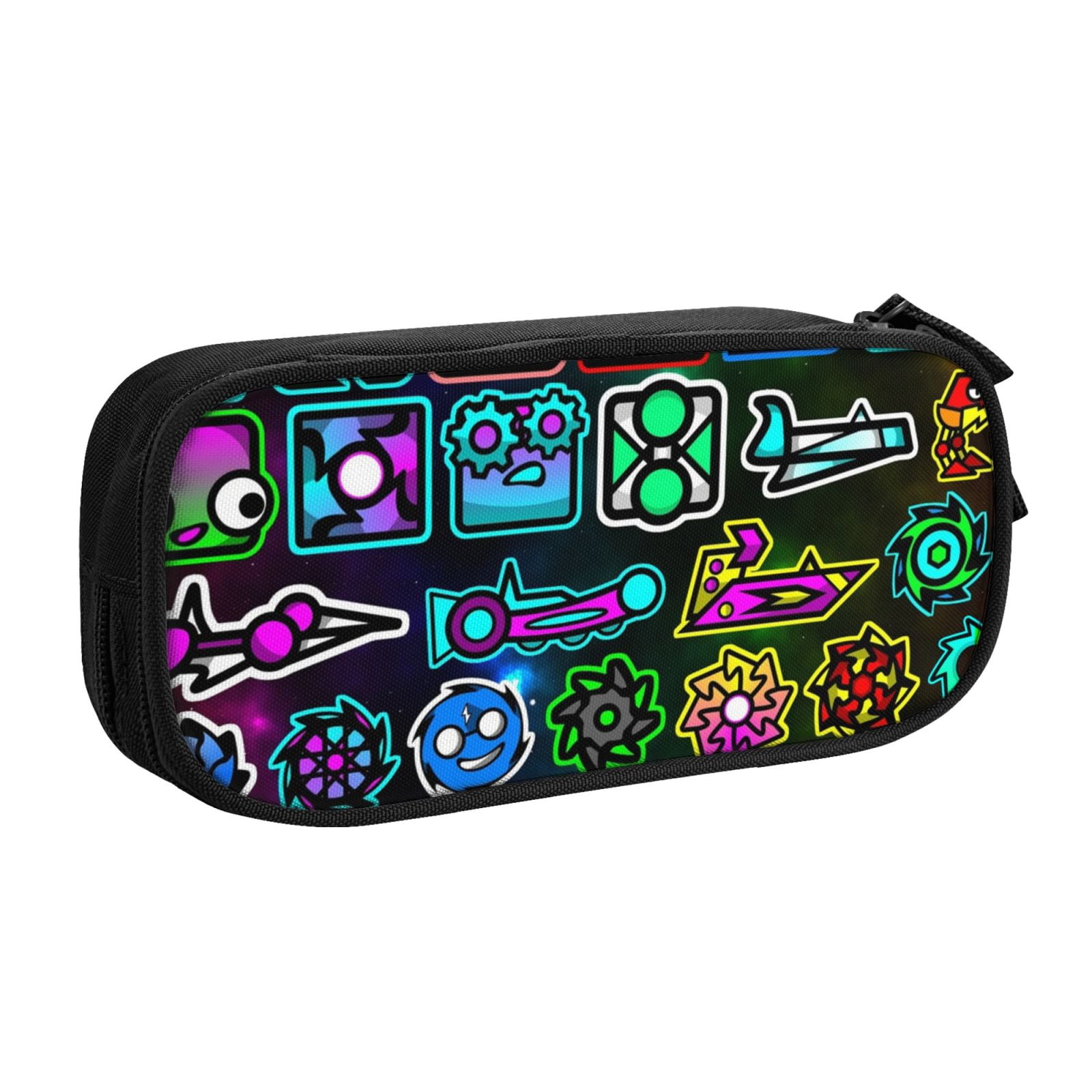 Geometry Dash Pencil Case Large Capacity Pencilcase Double-layer Pen Bag Stationery Pouch ...