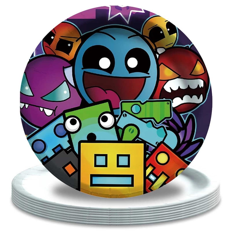 Geometry Dash Plates Party Supplies Birthday Dinnerware Decorations ...