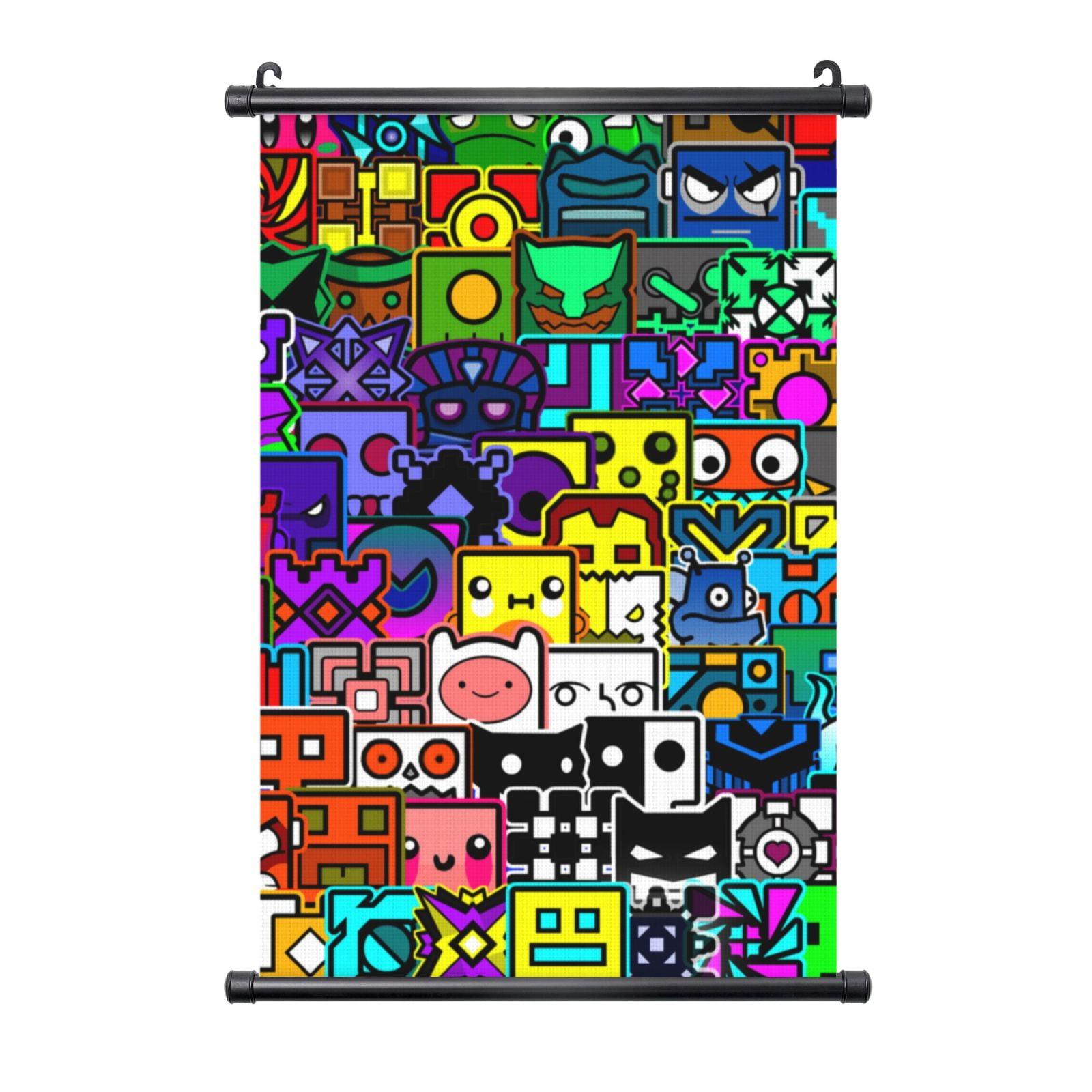 Geometry Dash Poster Aesthetic Canvas PVC Shaft Wall Art Hanging Hanger ...