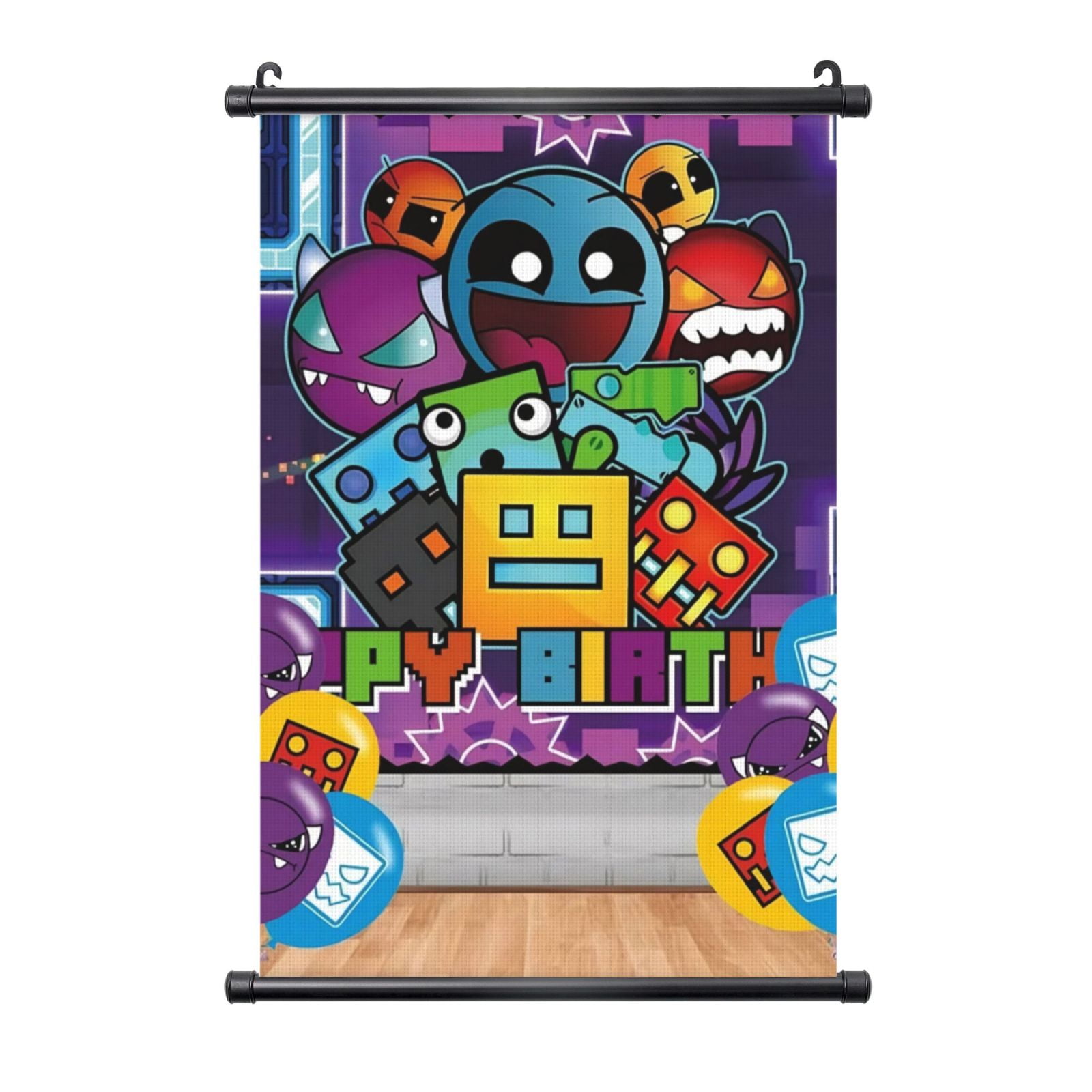 Geometry Dash Poster Aesthetic Canvas PVC Shaft Wall Art Hanging Hanger ...