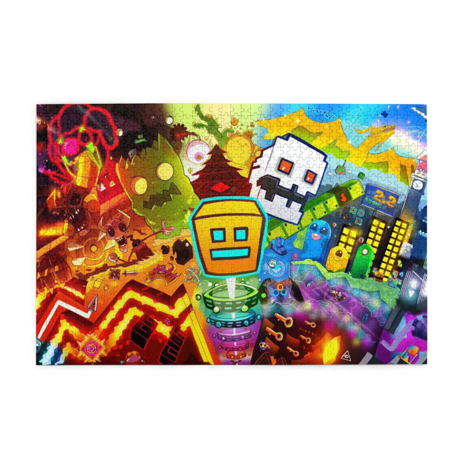 Geometry Dash Puzzle For Adults & Kids - 1000 Piece Jigsaw Puzzle ...