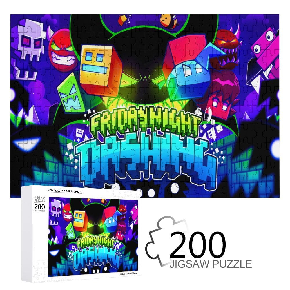 Geometry Dash Puzzle For Adults & Kids - 200 Piece Jigsaw Puzzle ...