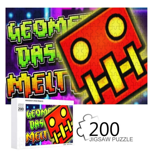 Geometry Dash Puzzle For Adults & Kids - 200 Piece Jigsaw Puzzle ...