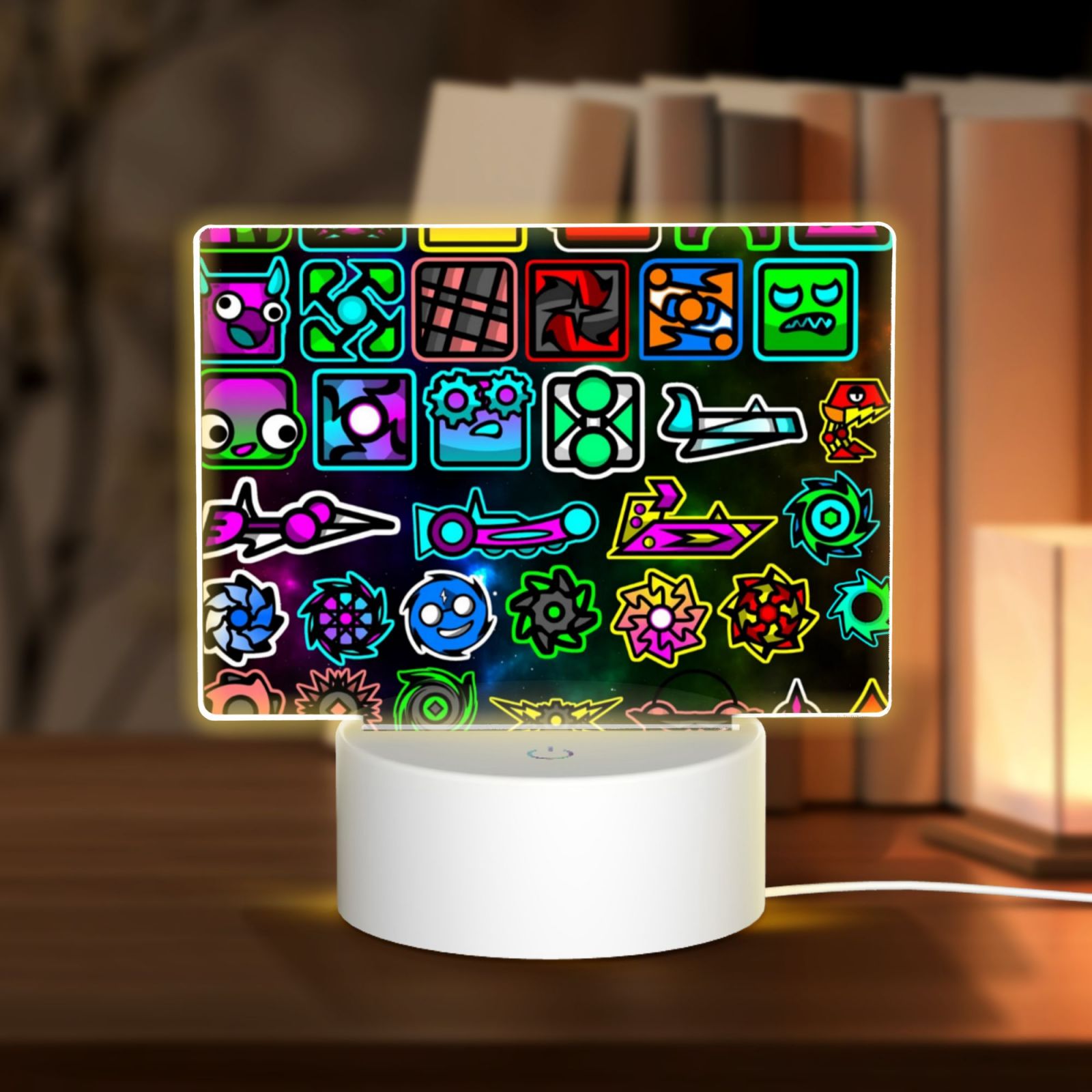 Geometry Dash Rectangular Acrylic Night Light USB Cable Lamp Light ...