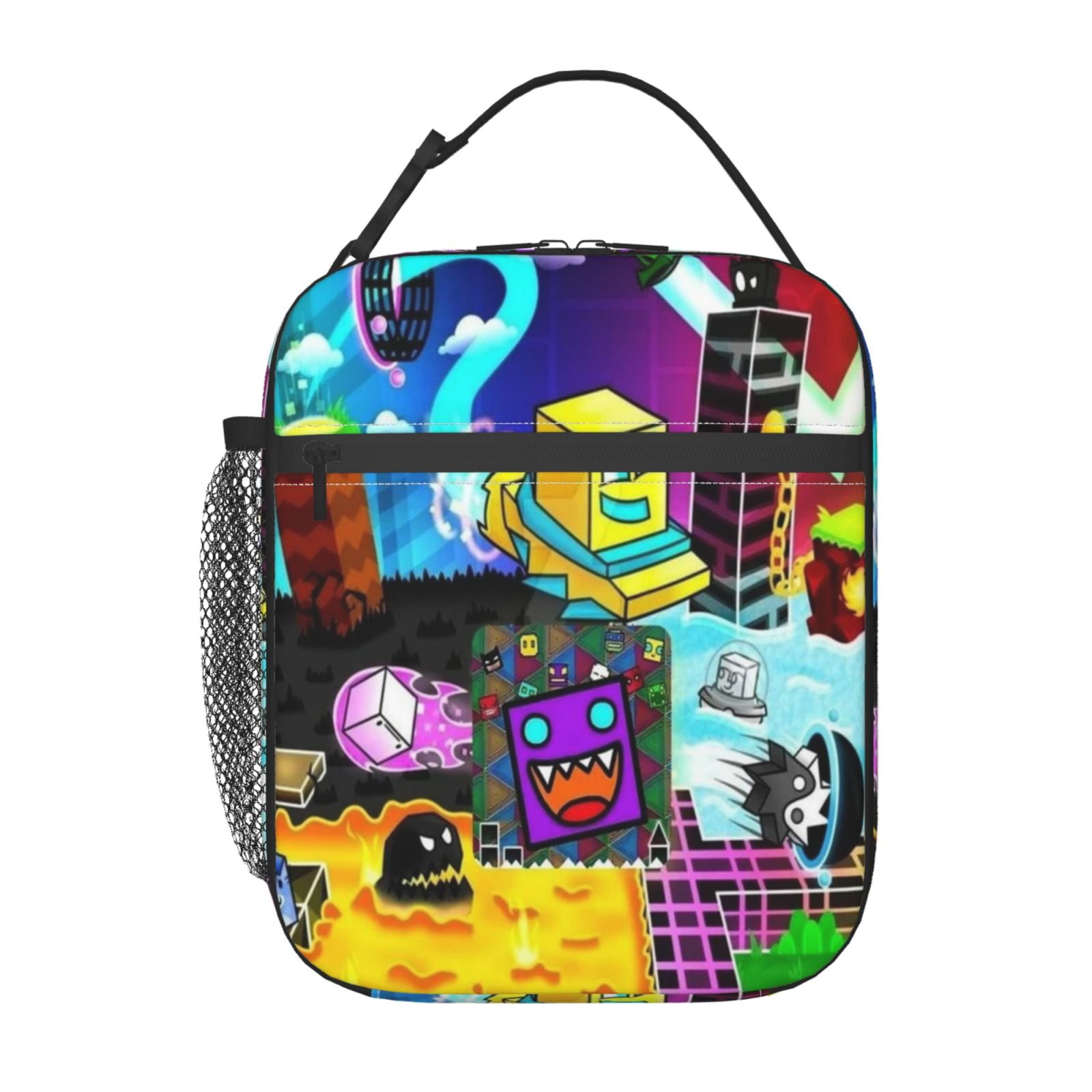Geometry-Dash Reusable Lunch Box for Women men Adult Insulated Night Sky Lunch Bag Cooler ...