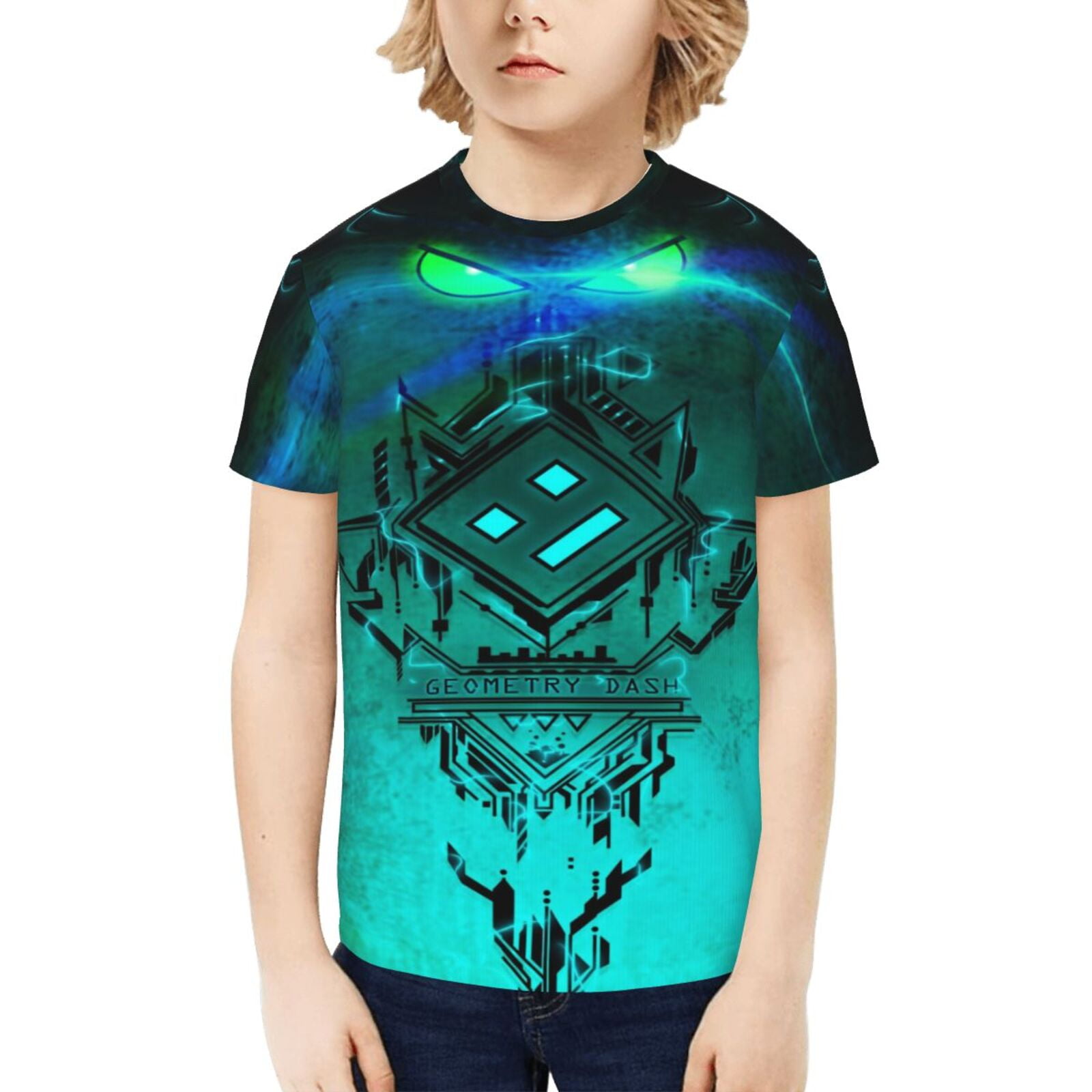 Geometry Dash Shirts For Boys 3d Printed Novelty T-Shirt Fashion Tees ...