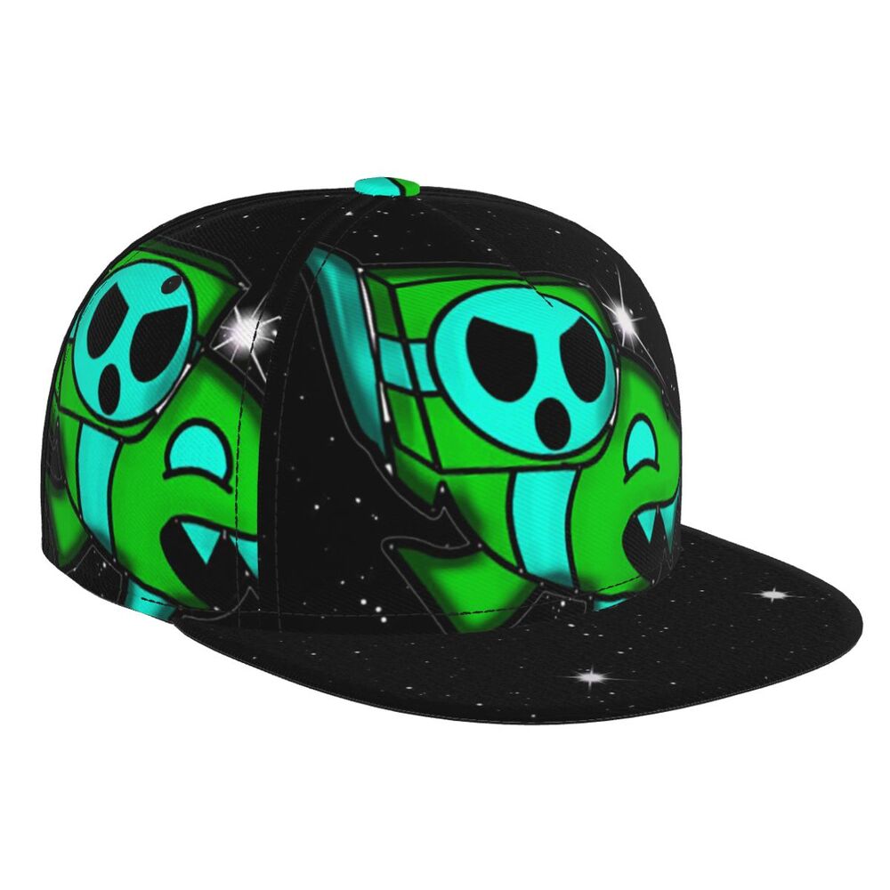 Geometry Dash Spaceship Adjustable Flat Brim Baseball Cap Snapback Hat ...