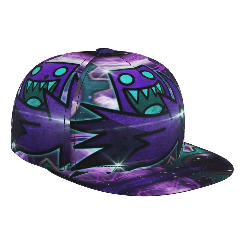Geometry Dash Spaceship Adjustable Flat Brim Baseball Cap Snapback Hat ...