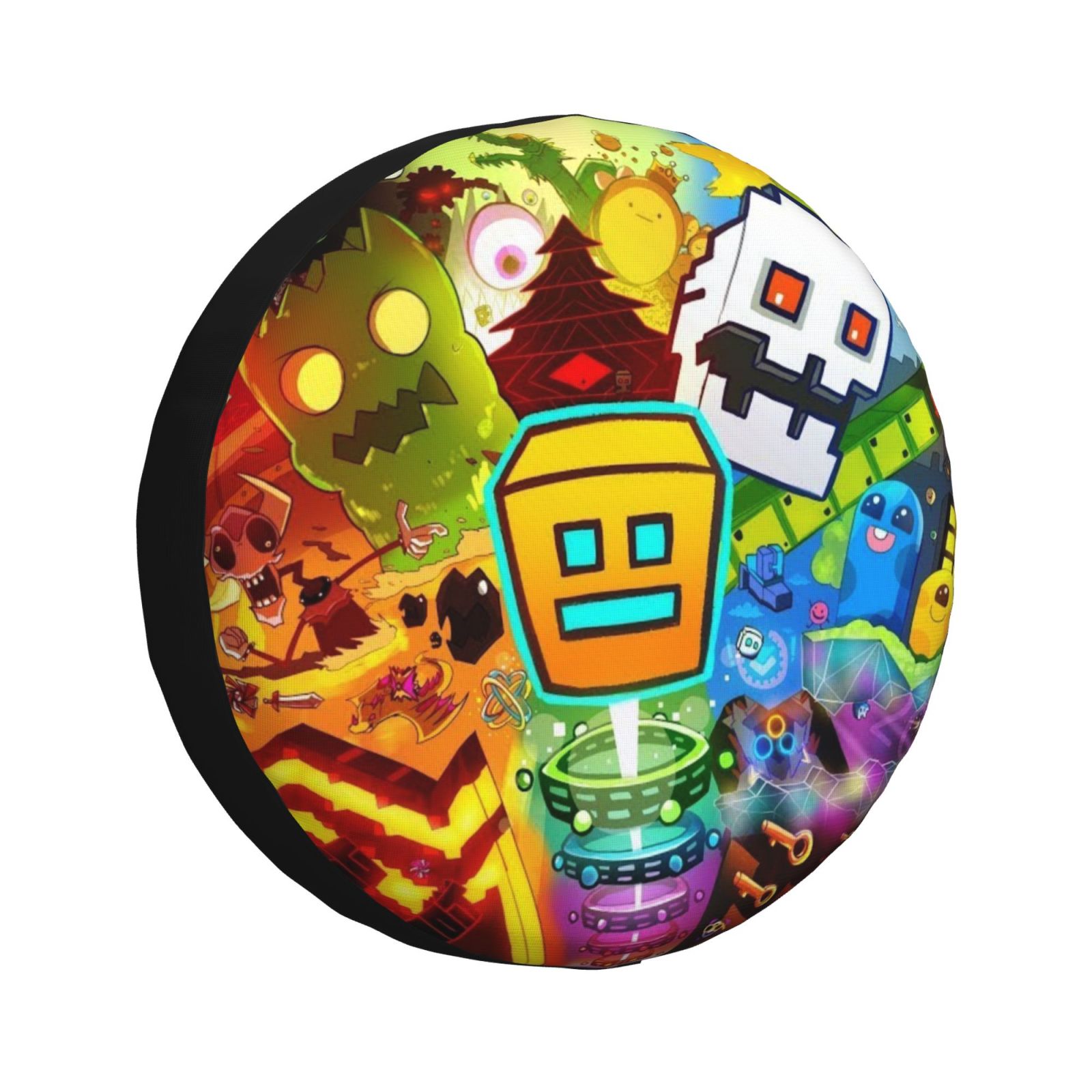 Geometry Dash Spare Tire Cover Wheel Protectors Weatherproof Universal ...
