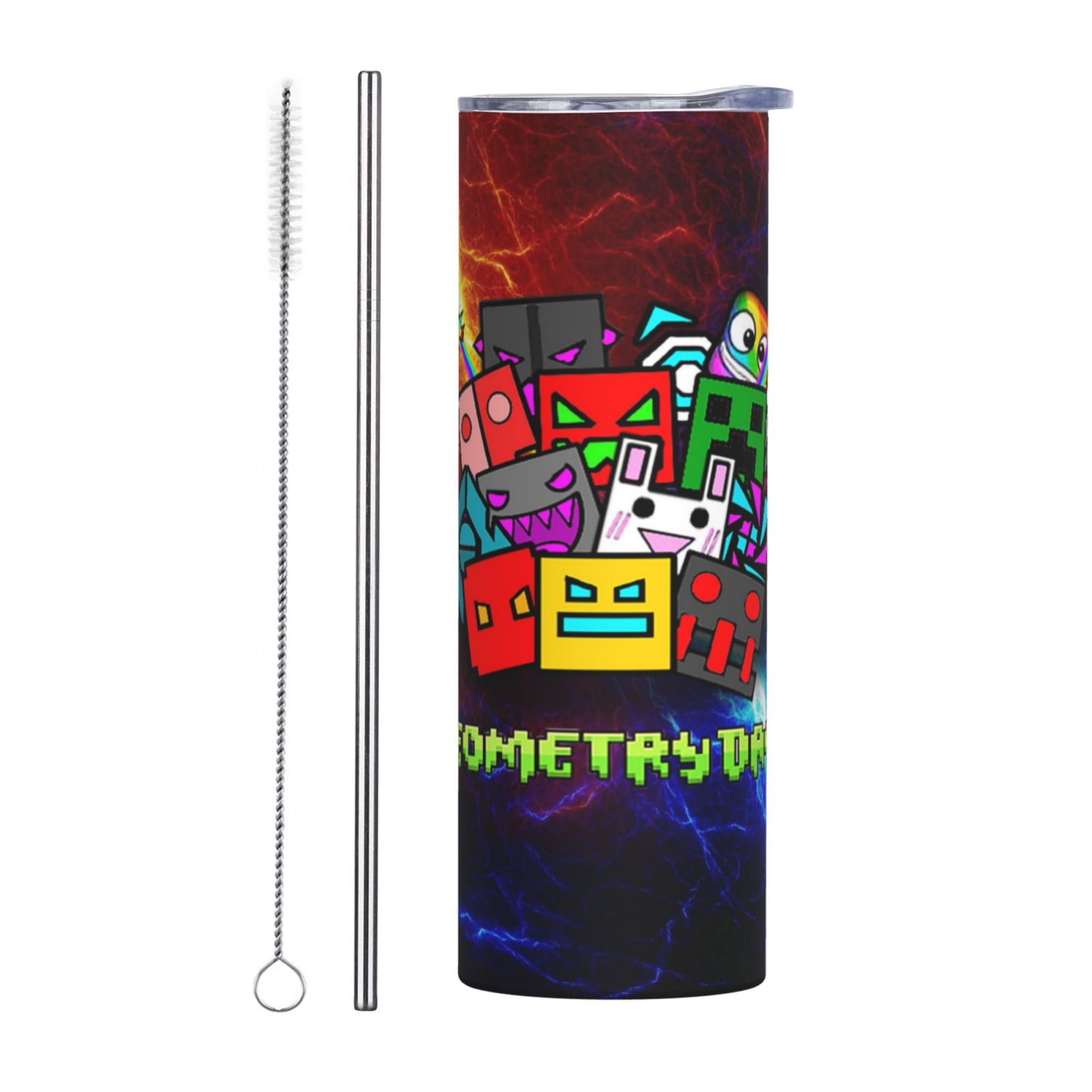 Geometry Dash Stainless Steel Tumbler 20oz Double Wall Vacuum Insulated ...