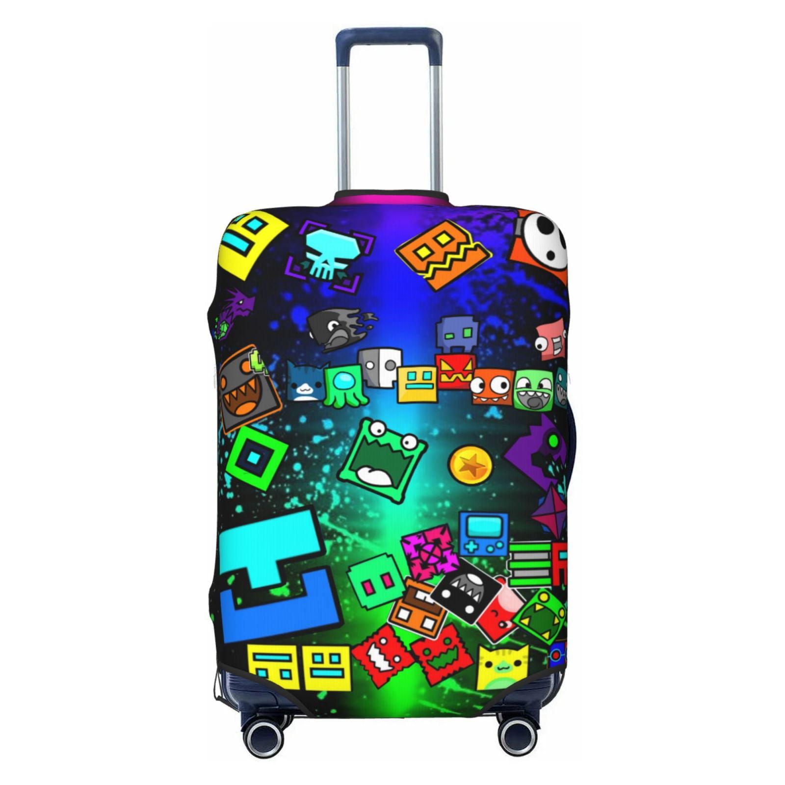 Geometry Dash Suitcase Cover Elastic Washable Luggage Protector Anti ...