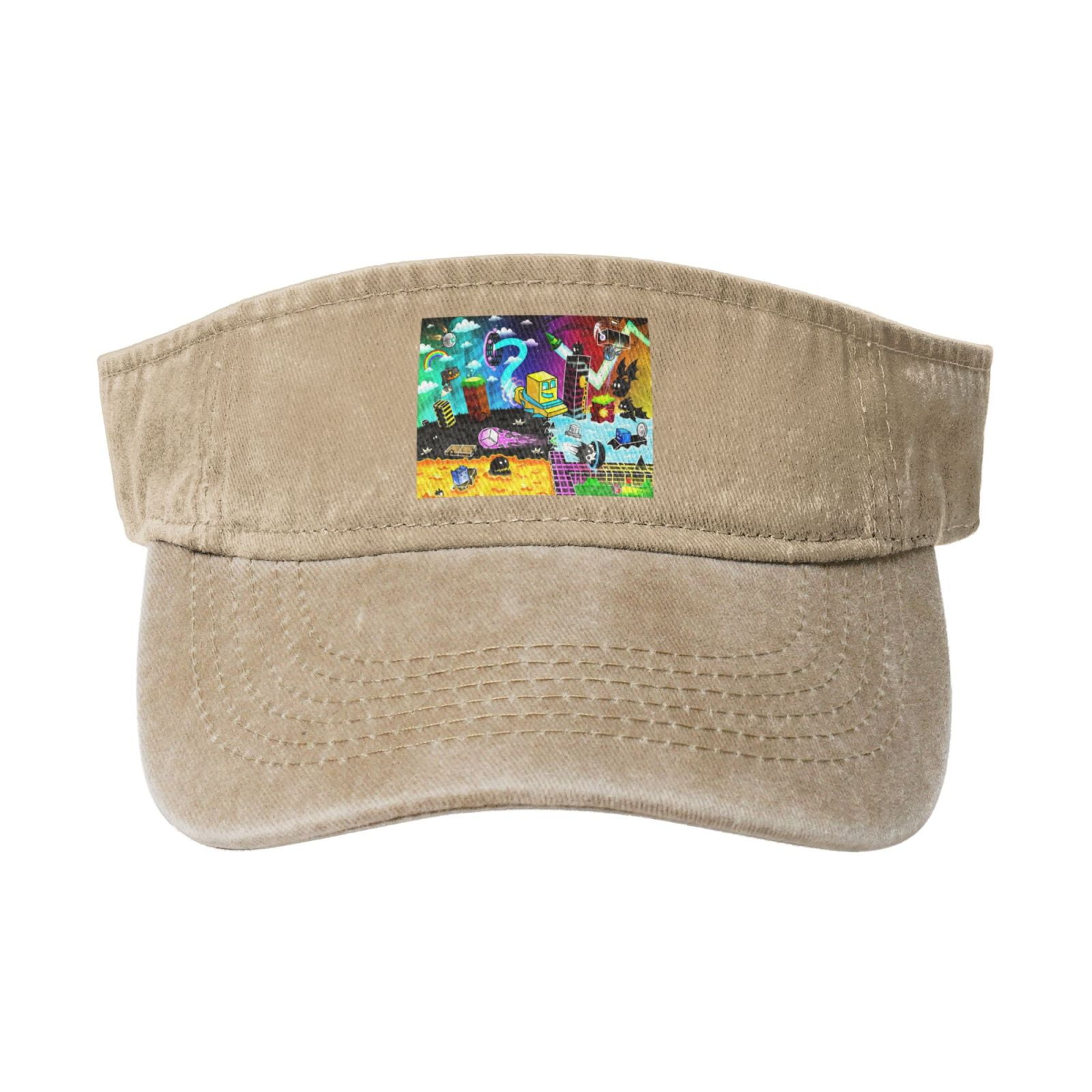 Geometry Dash Sun Visor Hats Empty Top Baseball Cap Sports Visor Hat ...