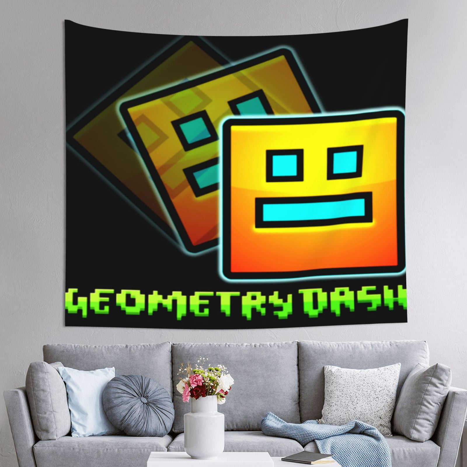 Geometry Dash Tapestry Anime Poster Wall Hanging Art Decor For Living ...