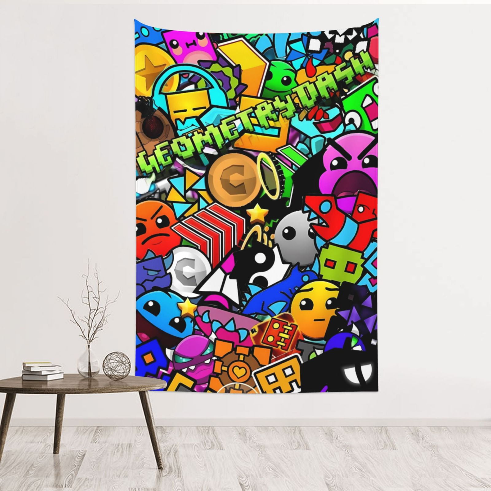 Geometry Dash Tapestry For Bedroom, Anime Movie Poster Room Decor Wall ...