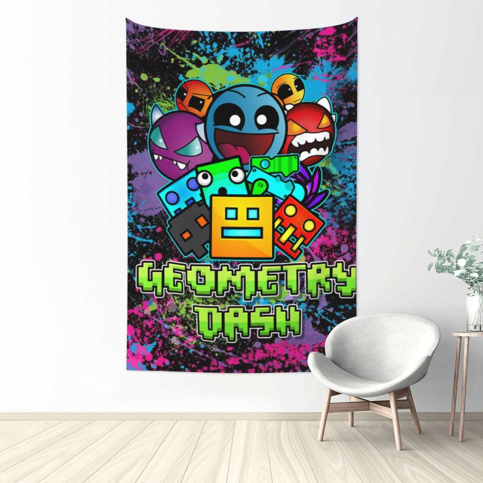 Geometry Dash Tapestry Wall Hanging Home Decoration Wall Blanket ...