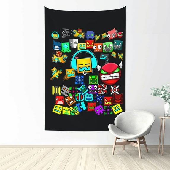 Geometry Dash Tapestry Wall Hanging Home Decoration Wall Blanket ...