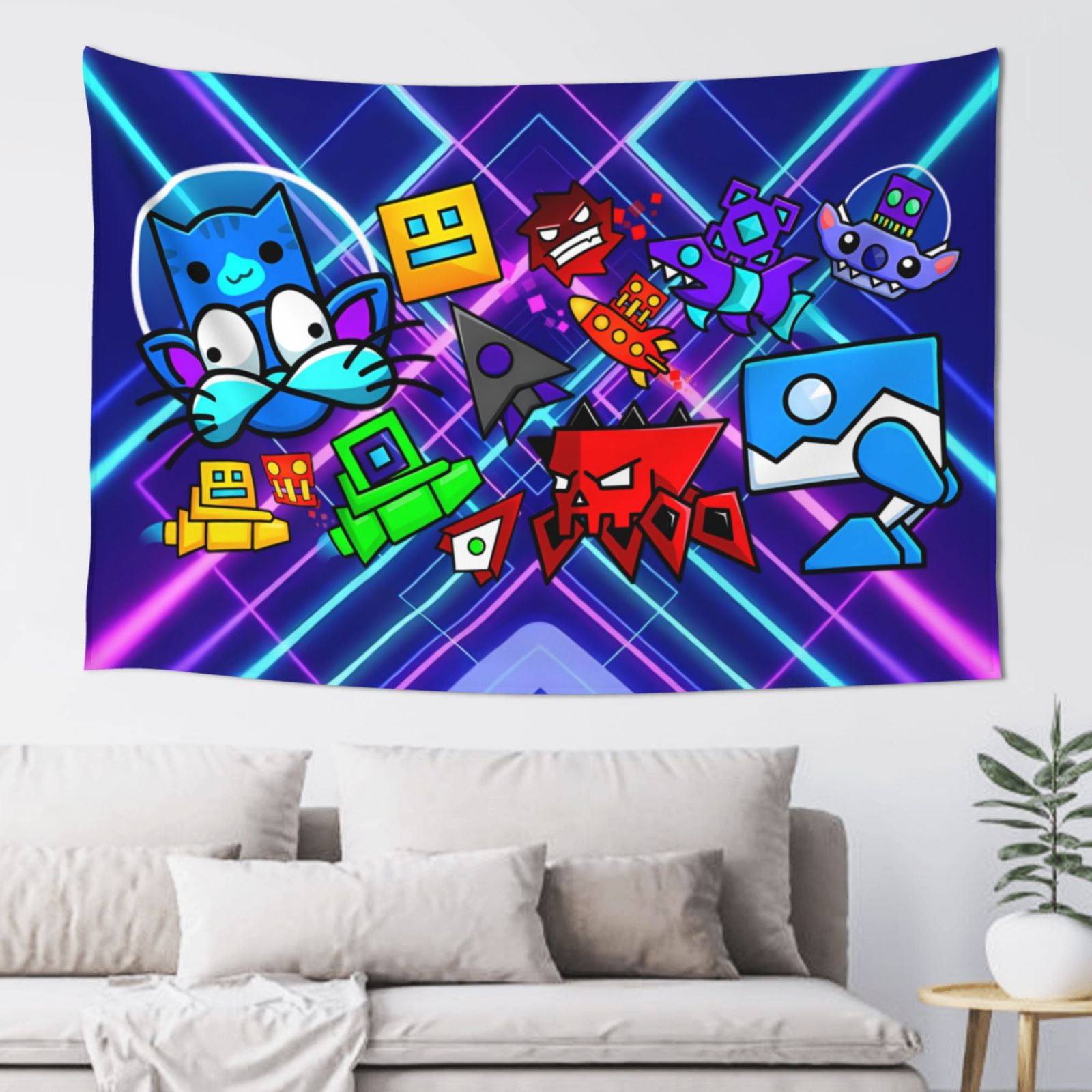 Geometry Dash Tapestry Wall Hanging Home Decoration Wall Blanket ...