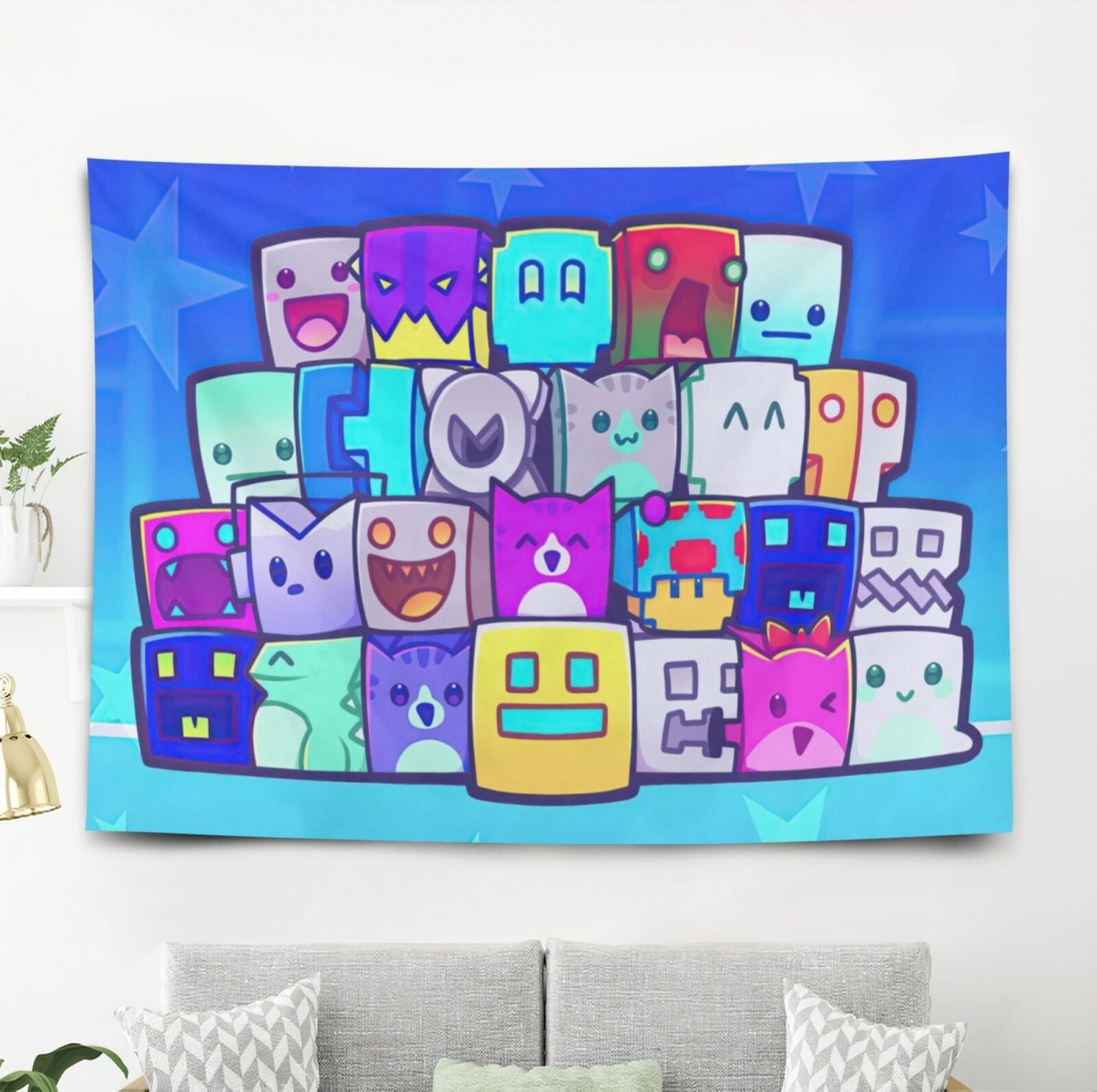 Geometry Dash Tapestry Wall Hanging for Livng Room Bedroom Dorm Wall ...