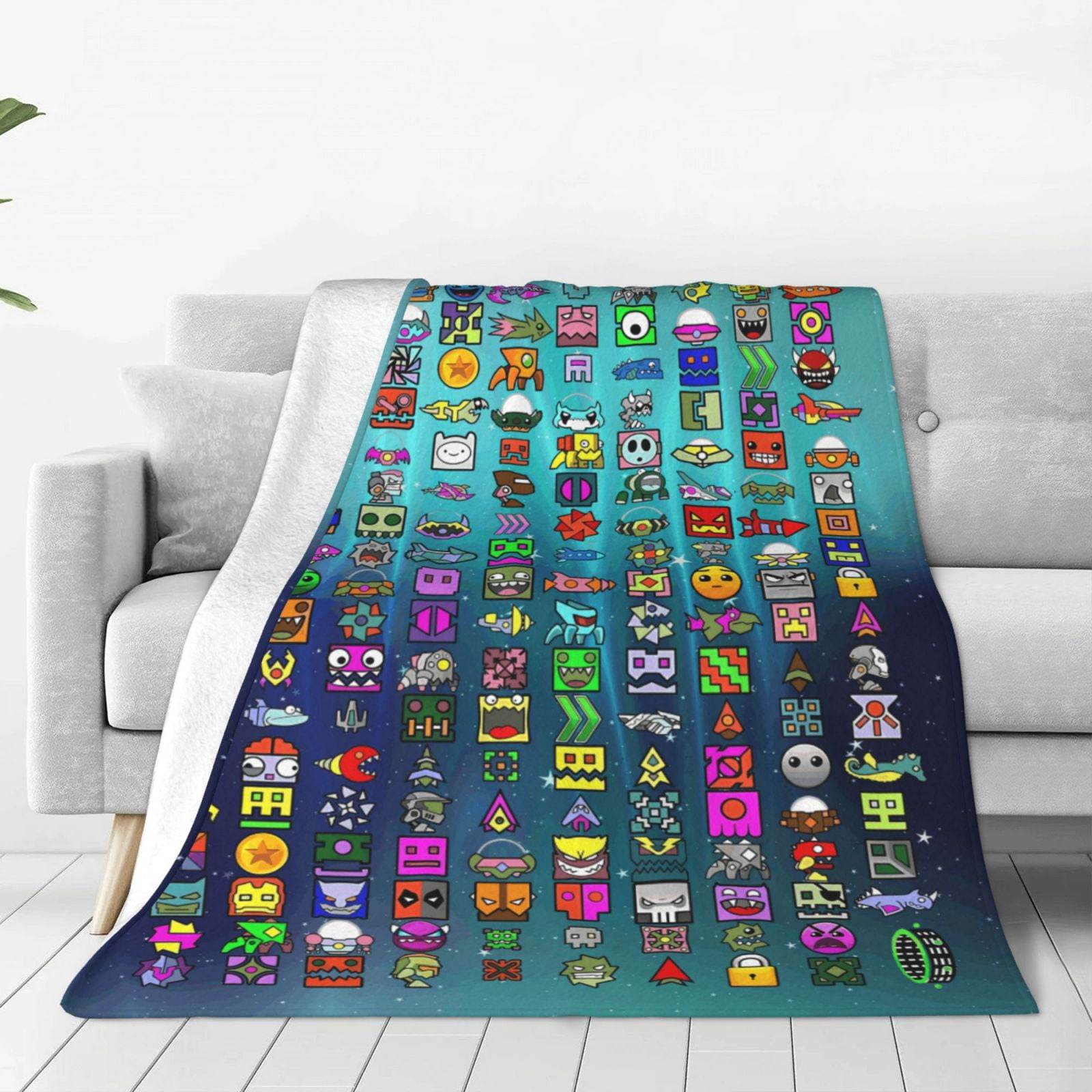Geometry Dash Throw Blanket Couch Bed Sofa Soft Lightweight Warm Cozy ...