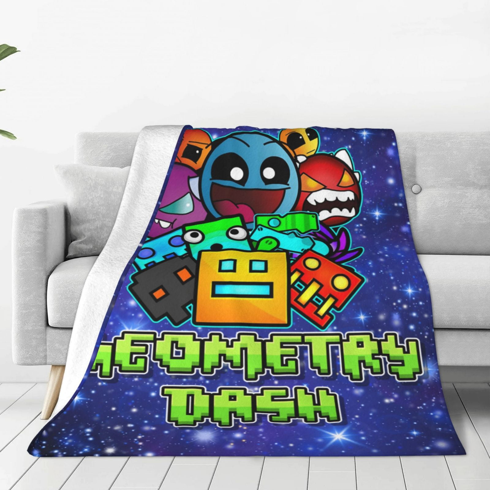 Geometry Dash Throw Blanket Couch Bed Sofa Soft Lightweight Warm Cozy ...