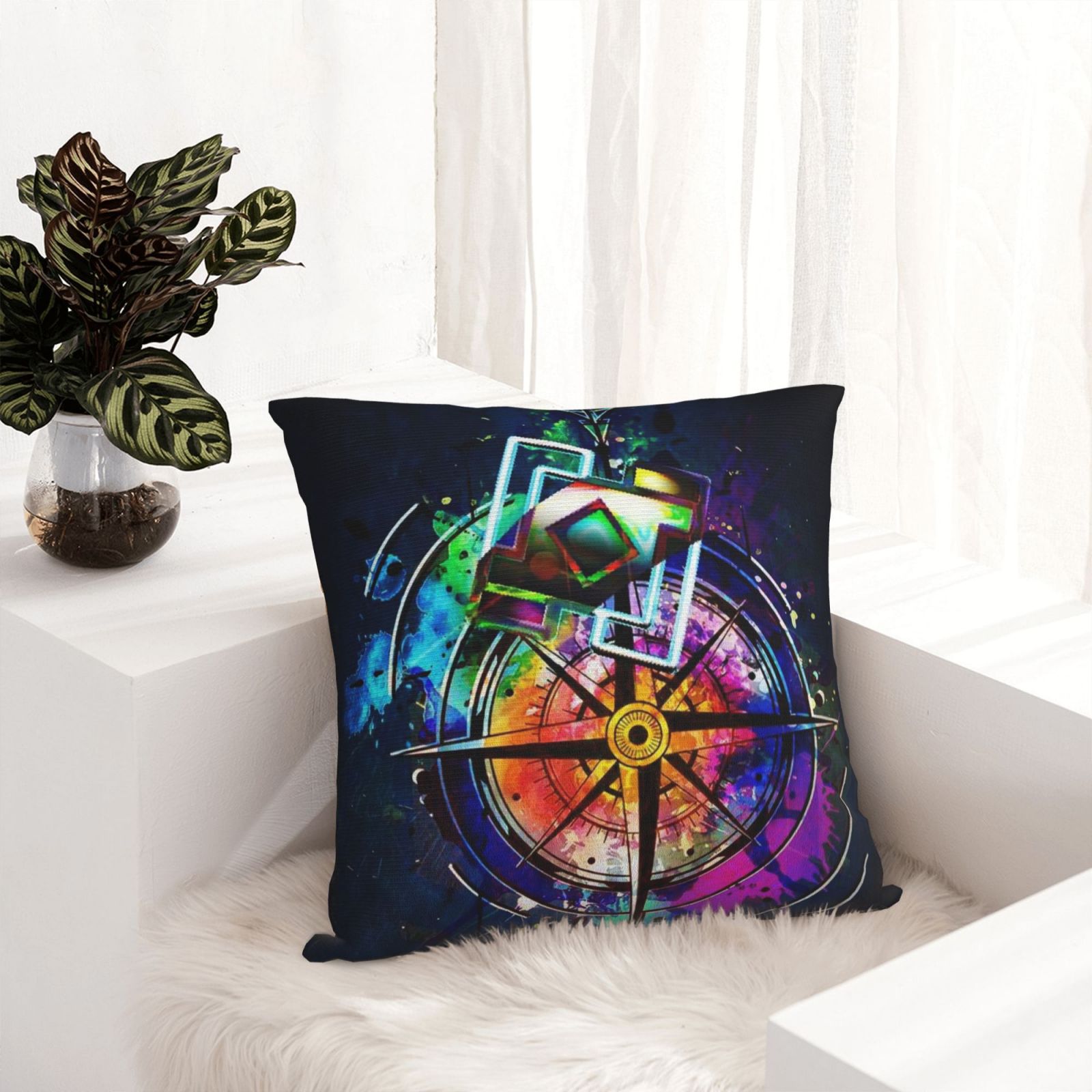 Geometry Dash Throw Pillow Band Covers Decorative Pillowcase Square ...