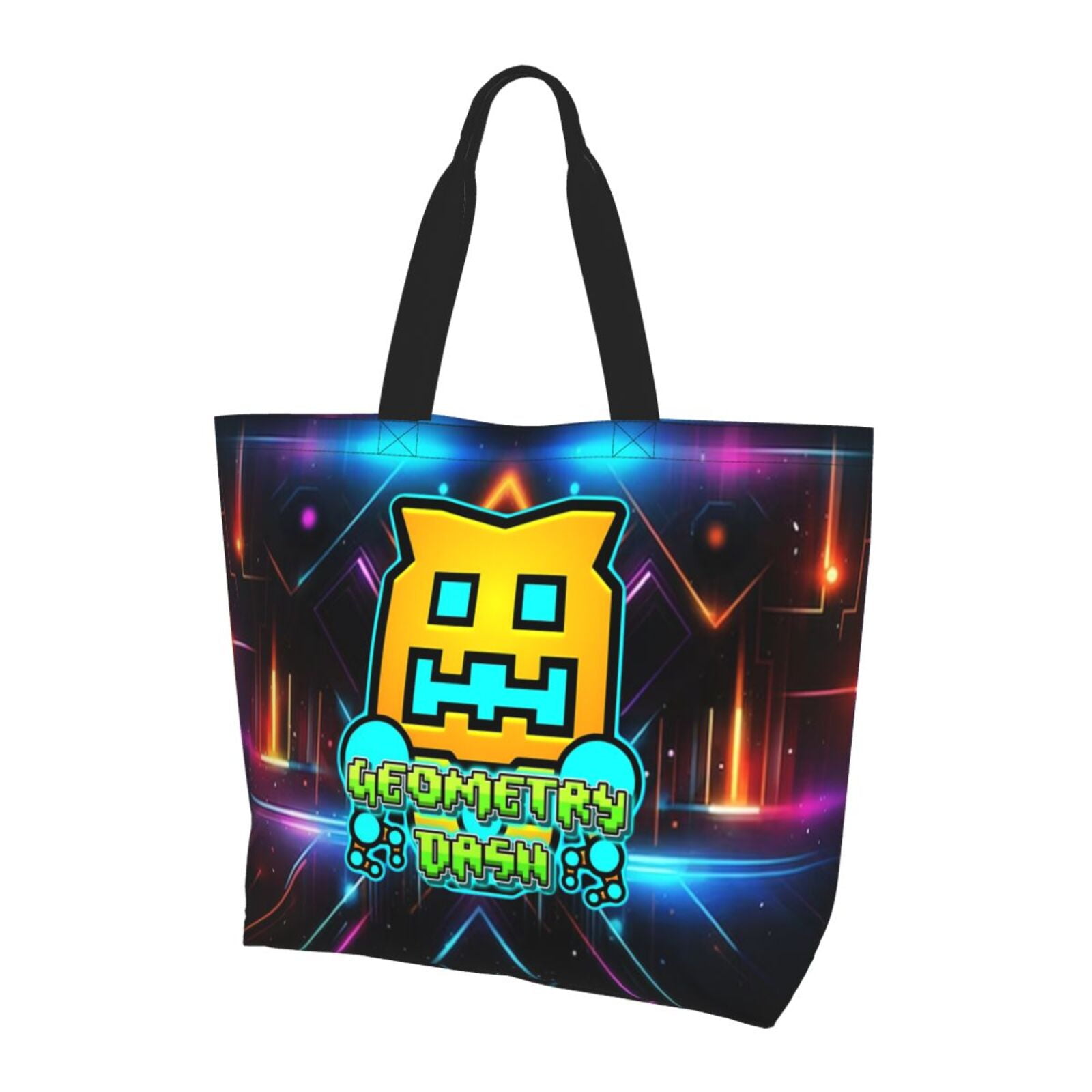 Geometry Dash Tote Bag for Women Cute Beach Bag Portable Handbag Ladies ...