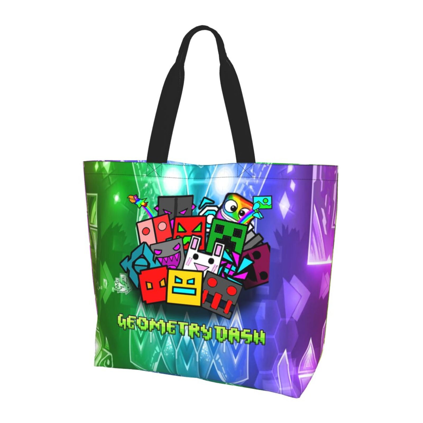 Geometry Dash Tote Bag for Women Cute Beach Bag Portable Handbag Ladies ...
