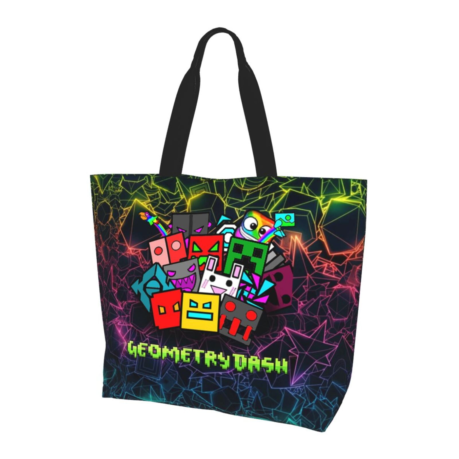 Geometry Dash Tote Bag for Women Cute Beach Bag Portable Handbag Ladies ...