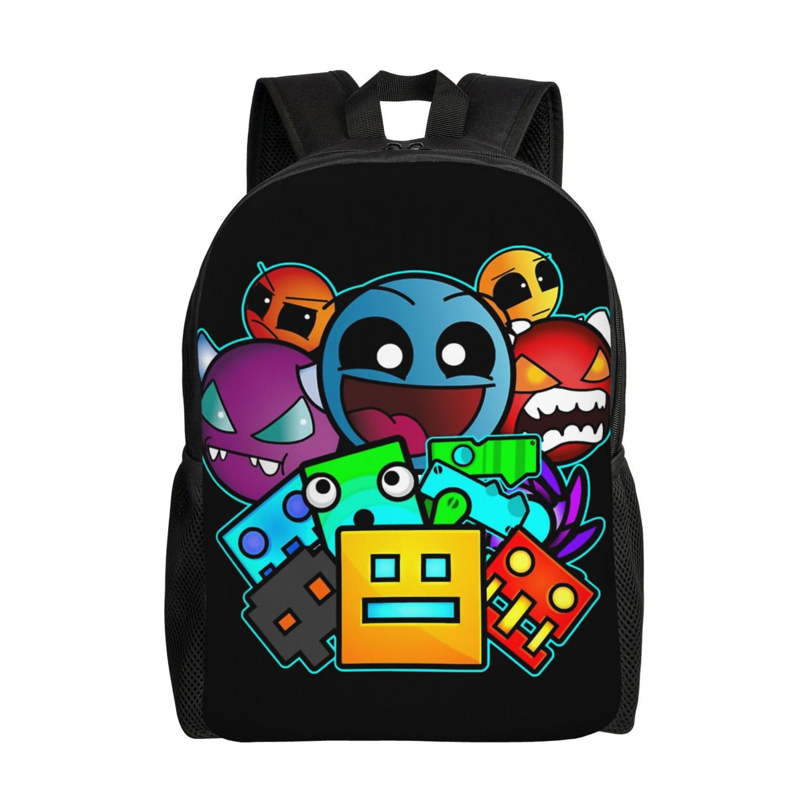 Geometry Dash Travel Laptop Backpack College School Computer Bag Black ...