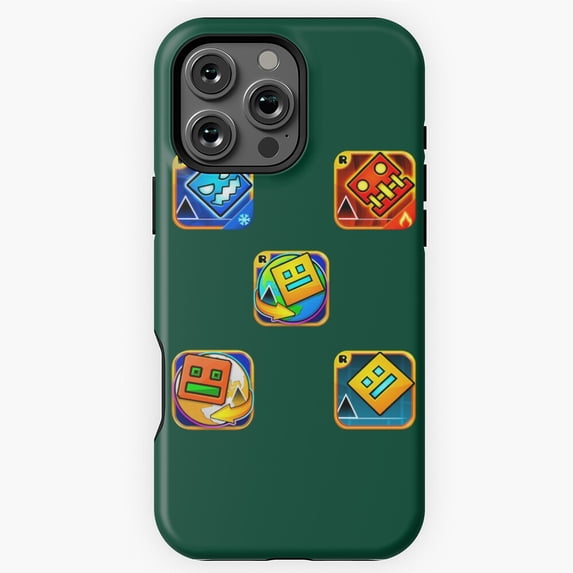 Geometry Dash Unlock Level Pack Gamer Phone Case for iPhone 16 15 14 13 ...
