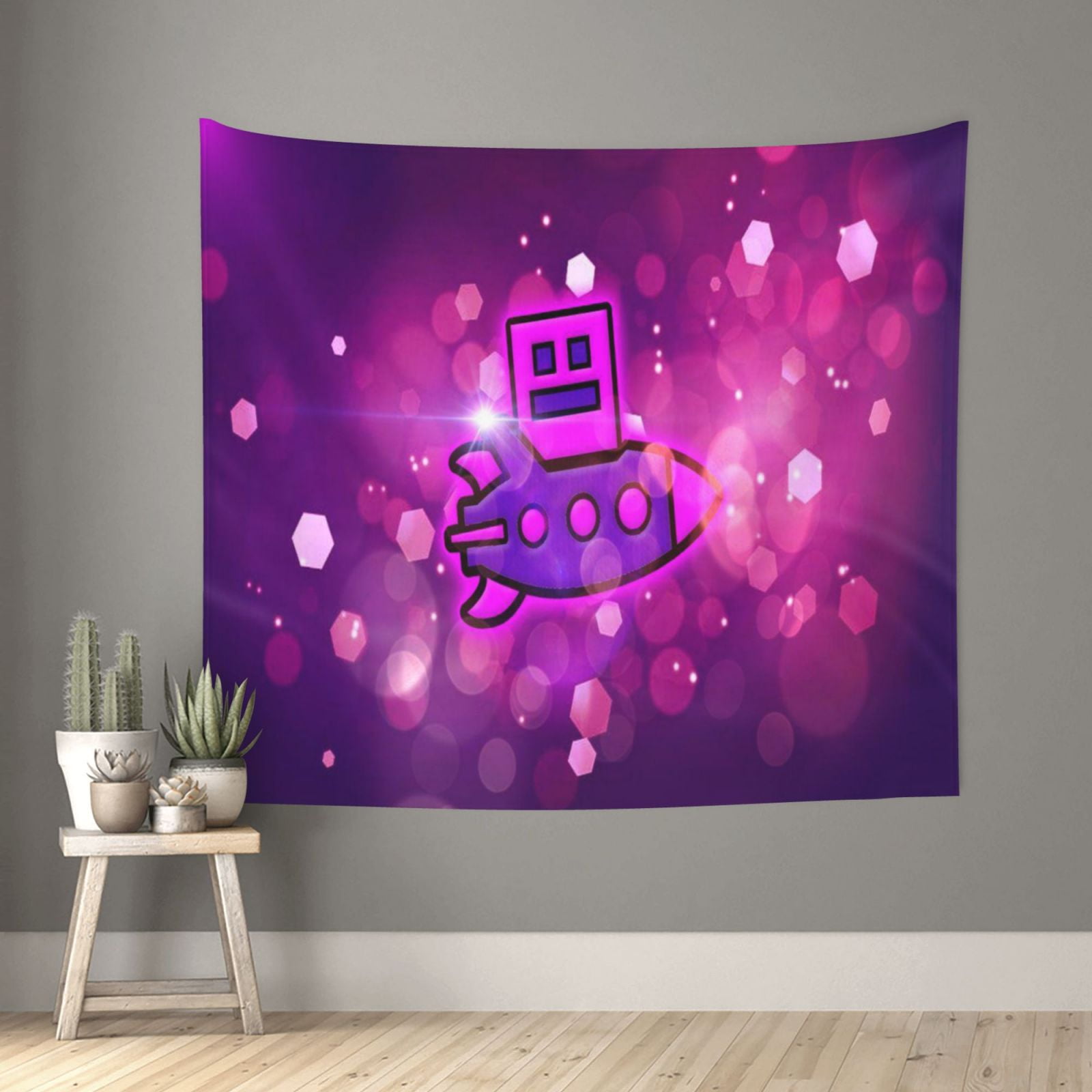Geometry Dash Wall Tapestry Anime Poster For Bedroom Aesthetics Funny ...