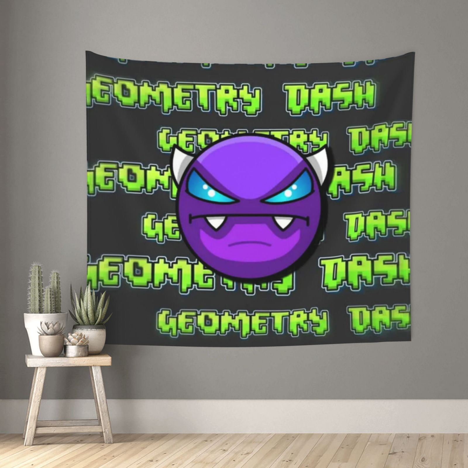 Geometry Dash Wall Tapestry Anime Poster For Bedroom Aesthetics Funny ...