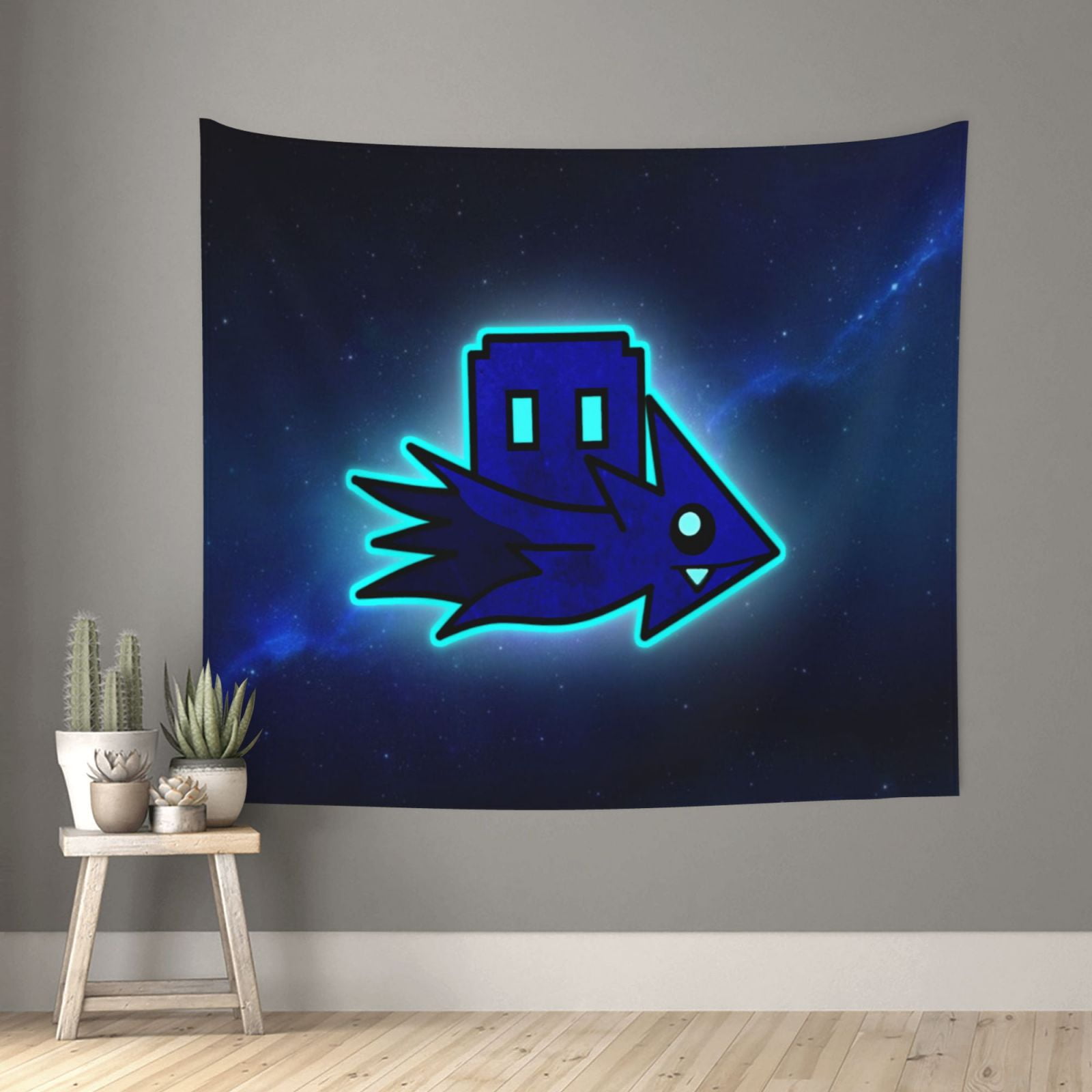 Geometry Dash Wall Tapestry Anime Poster For Bedroom Aesthetics Funny ...