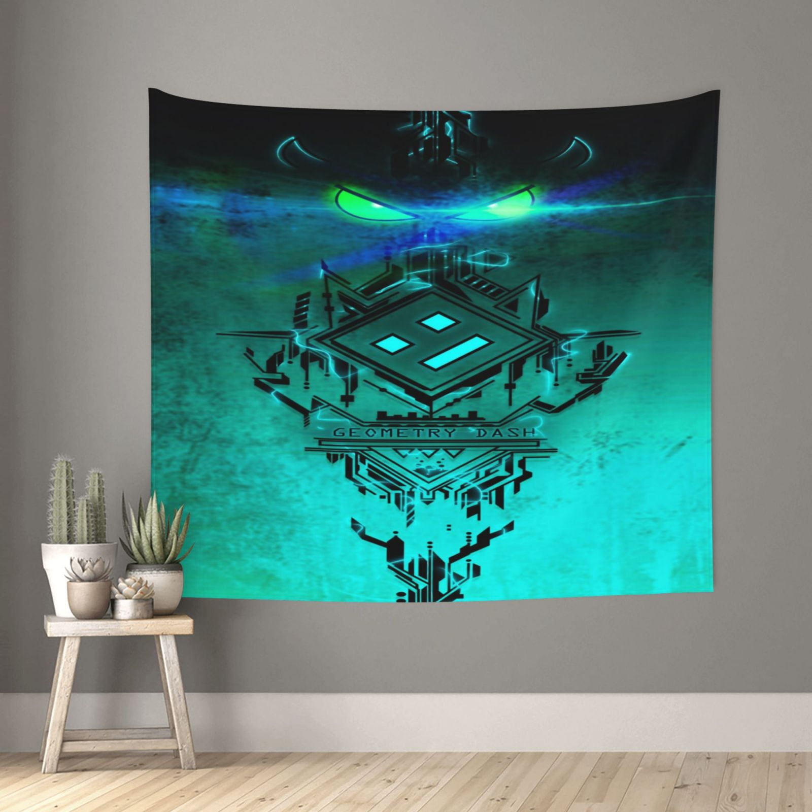 Geometry Dash Wall Tapestry Anime Poster For Bedroom Aesthetics Funny ...
