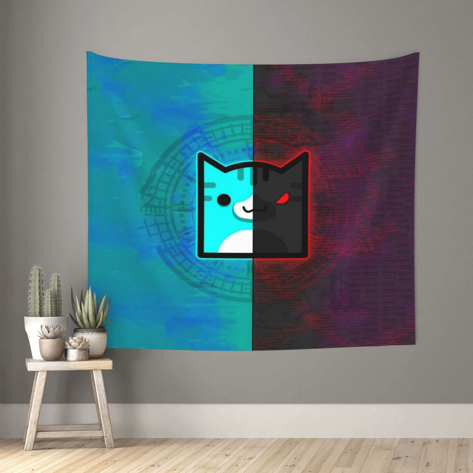 Geometry Dash Wall Tapestry Anime Poster For Bedroom Aesthetics Funny ...